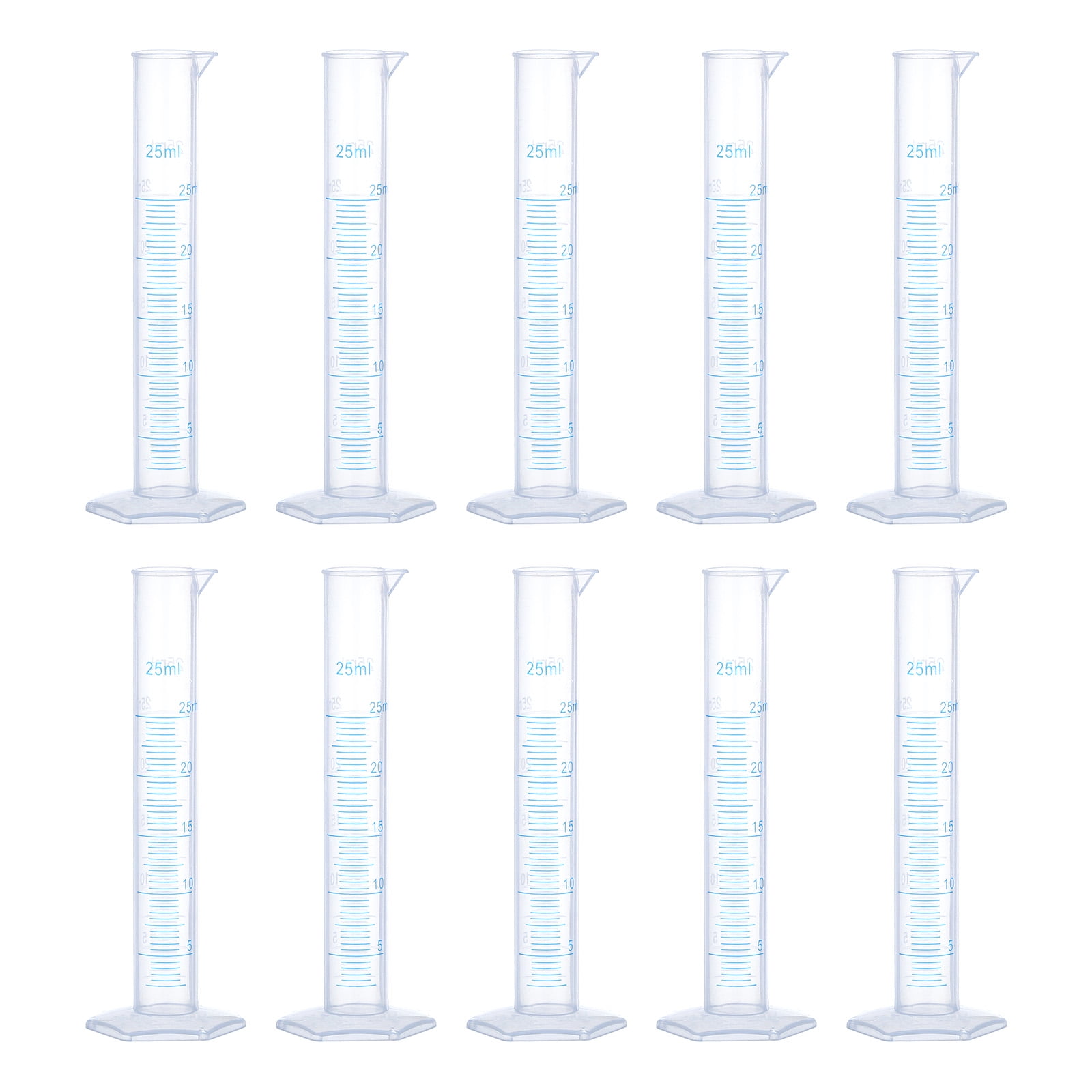 Uxcell Plastic Graduated Cylinder, 25ml Measuring Cylinder, Test Tube ...