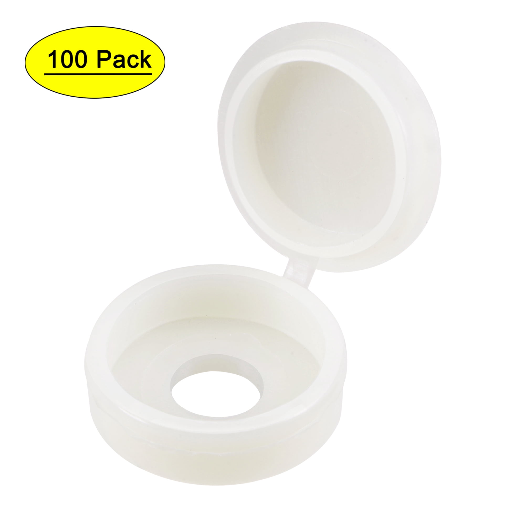 Uxcell Plastic Hinged Screw Cover Cap Hole Fold Snap Washers Beige ...