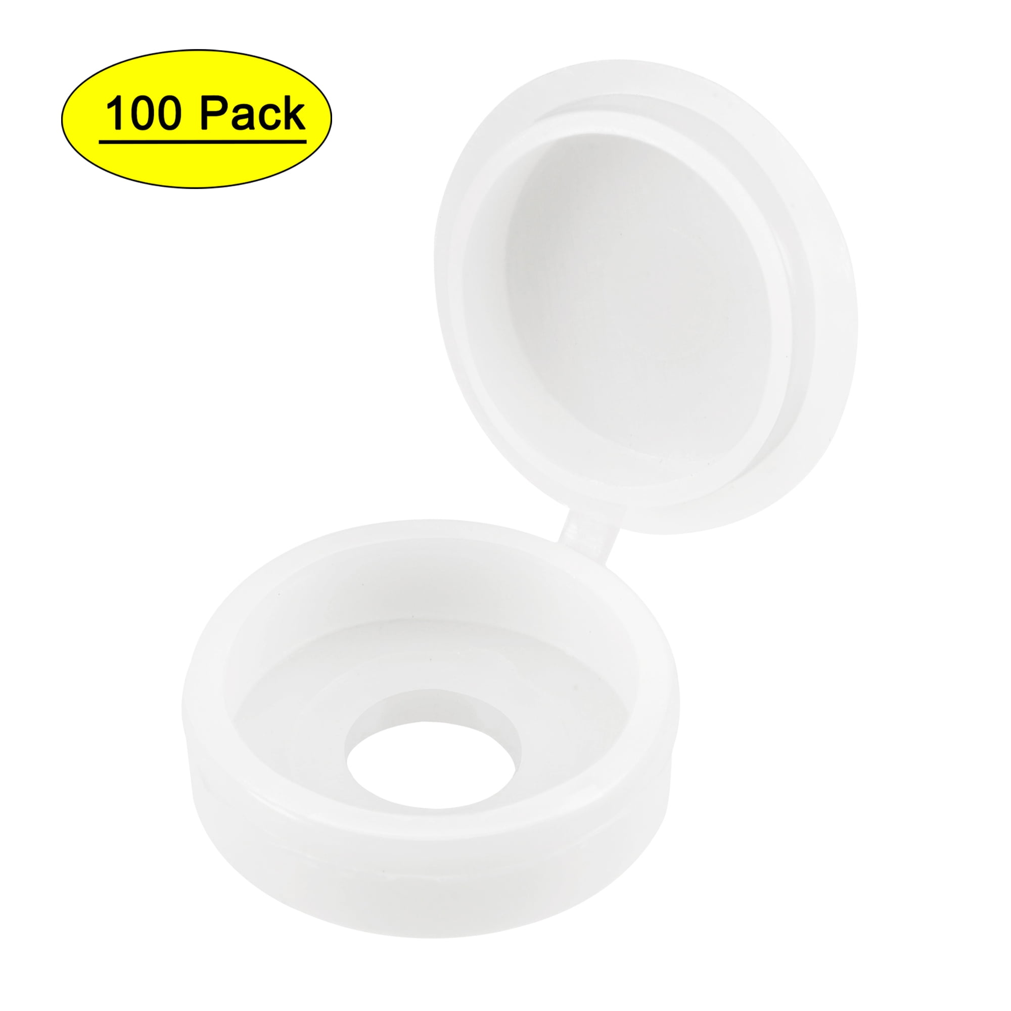 Uxcell Plastic Hinged Screw Cover Cap Hole Fold Snap Washers White ...