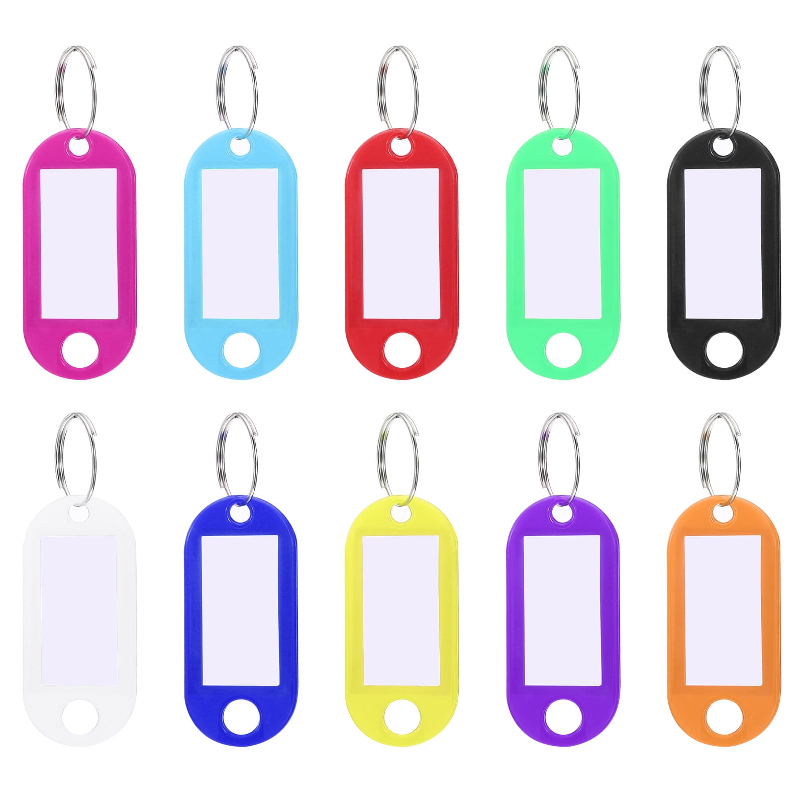 Uxcell Plastic Key Tag Key Identifiers with Split Ring Labels Window ...