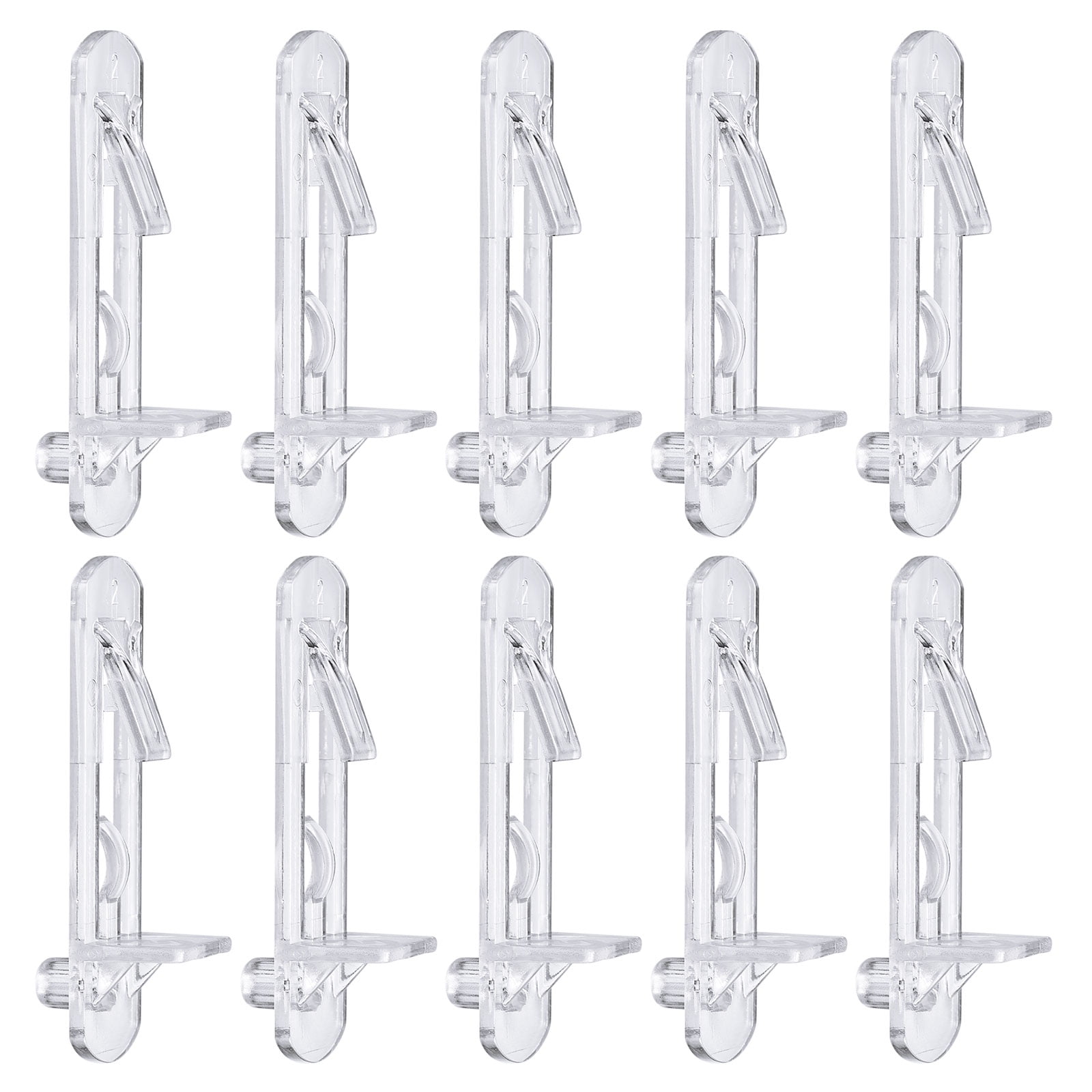 Uxcell Plastic Locking Shelf Pins, 20 Pack Clear Shelf Pegs Fit 6mm ...