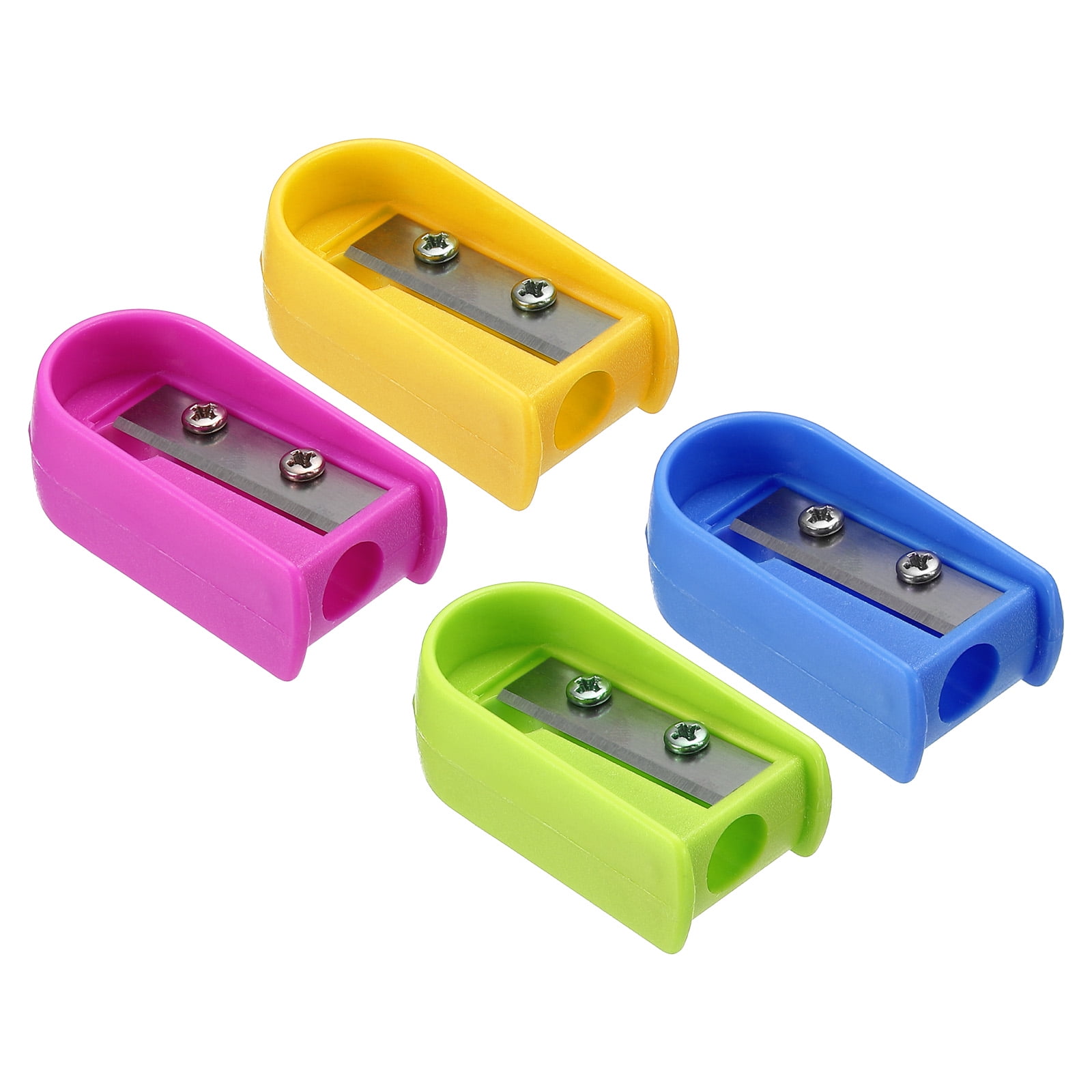 Uxcell Plastic Manual Single Hole Pencil Sharpener, Red Yellow Green ...