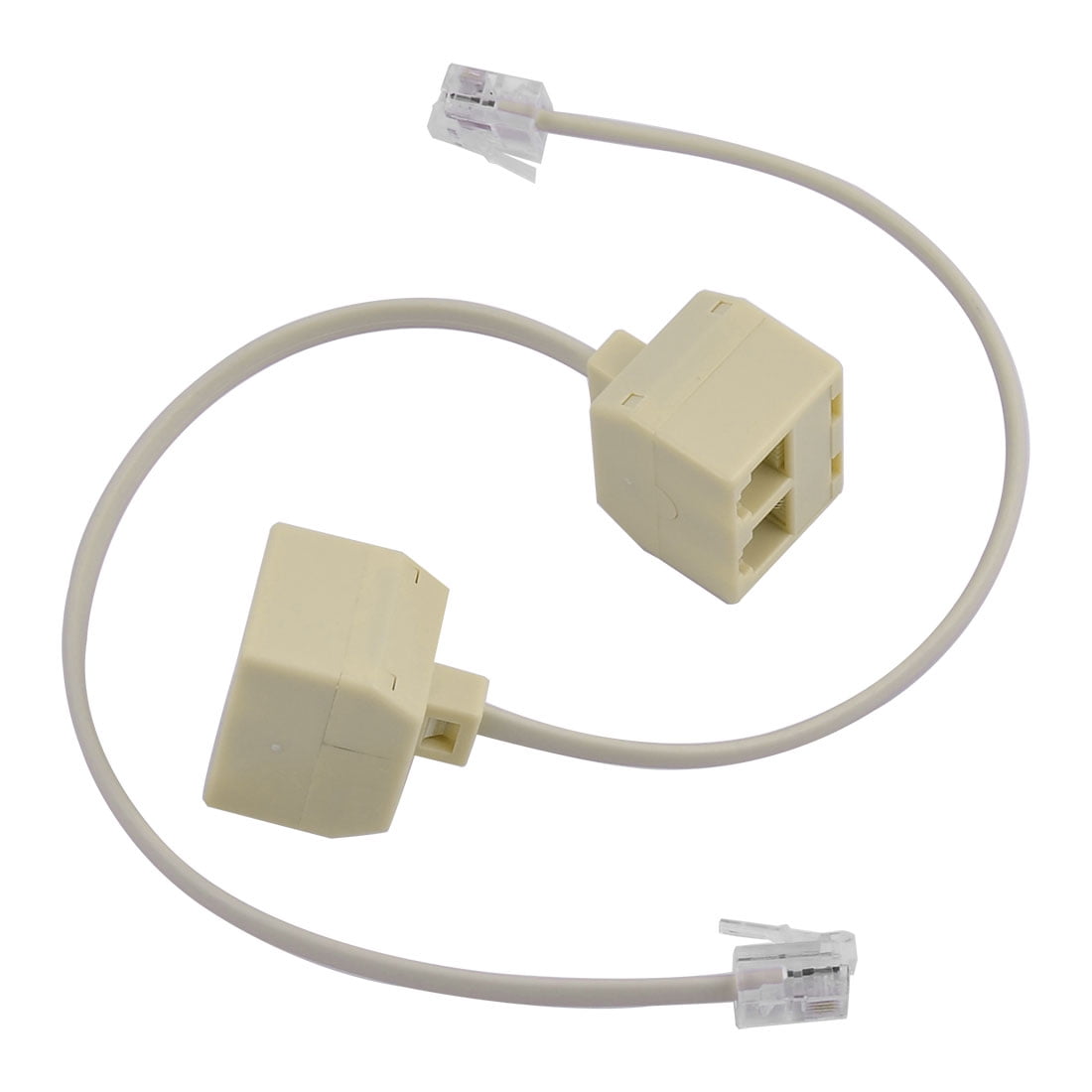 Uxcell Plastic RJ11 6P4C Double Holes Female Telephone Wire Cable ...