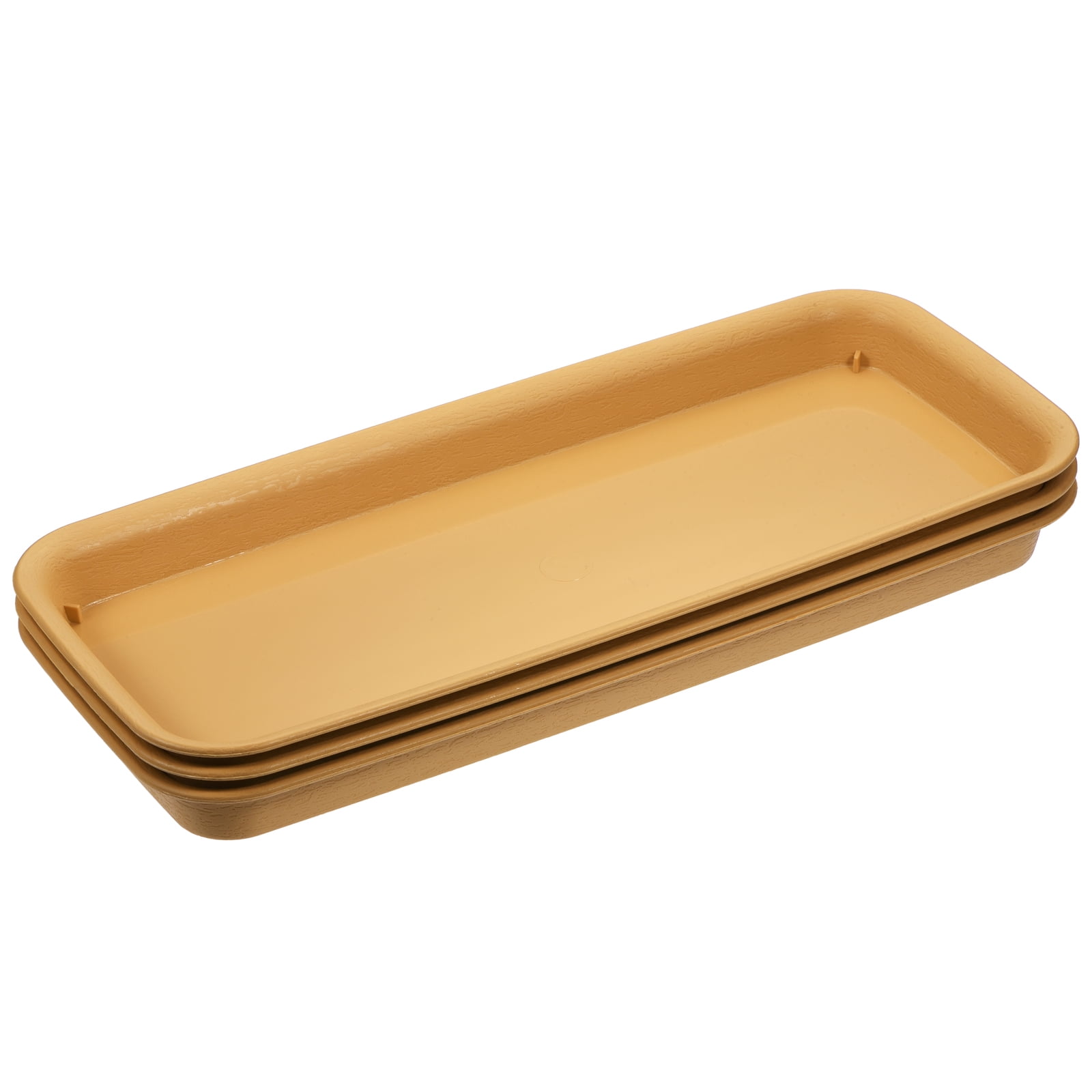 Uxcell Plastic Rectangular Flower Drip Tray 3pcs Terracotta 14.17x5.31 ...