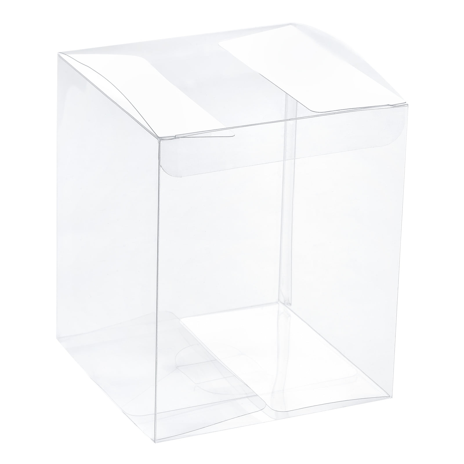Uxcell Plastic Retail Boxes 100x100x120mm with Protective Film Clear ...