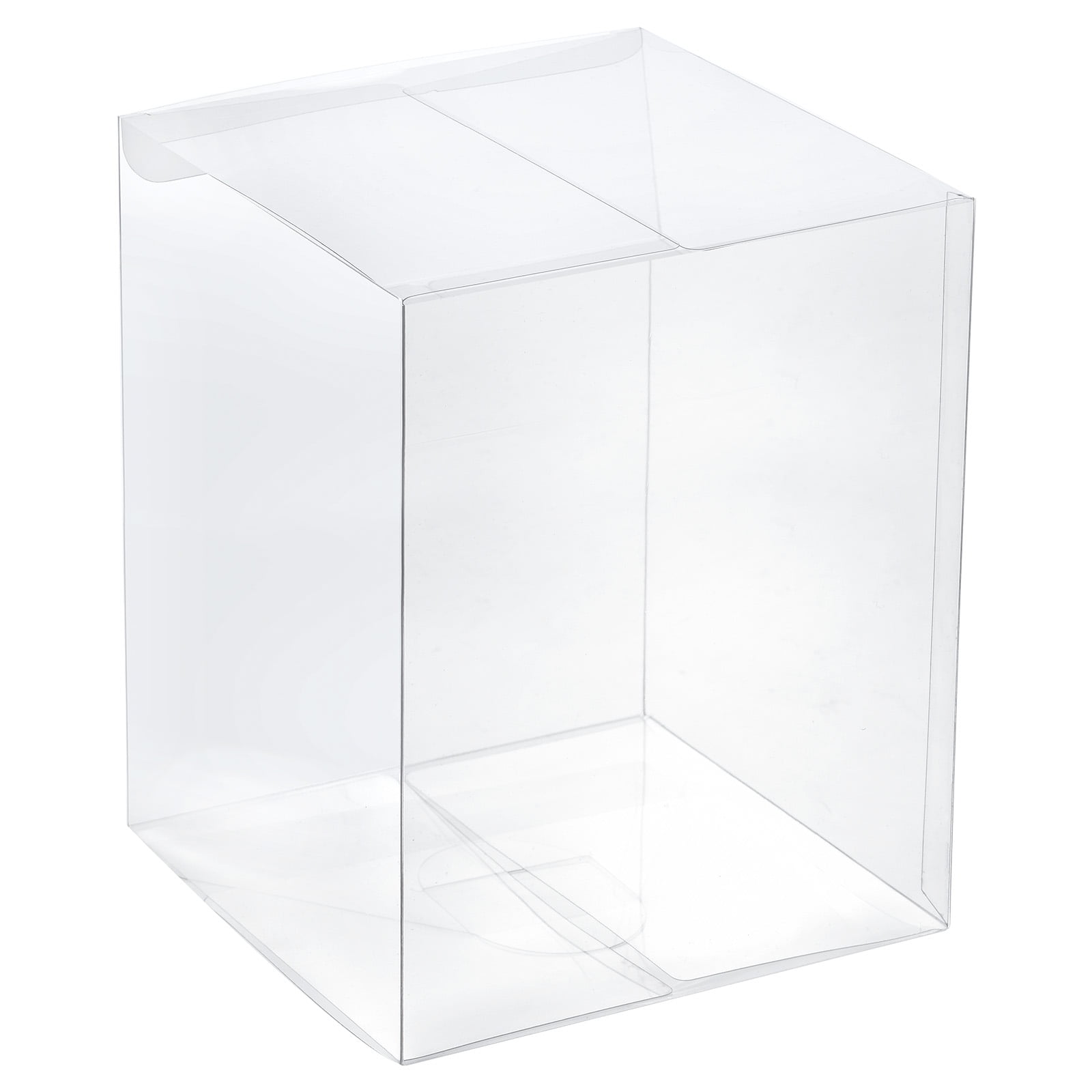 Uxcell Plastic Retail Boxes 120x120x150mm with Protective Film Clear ...
