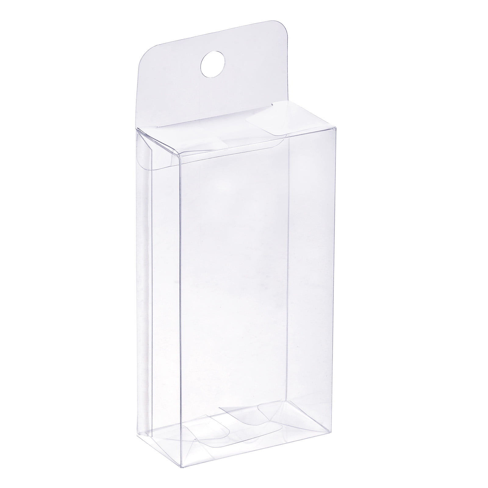 Uxcell Plastic Retail Boxes 25x50x95mm Protective Film Clear for Candy ...