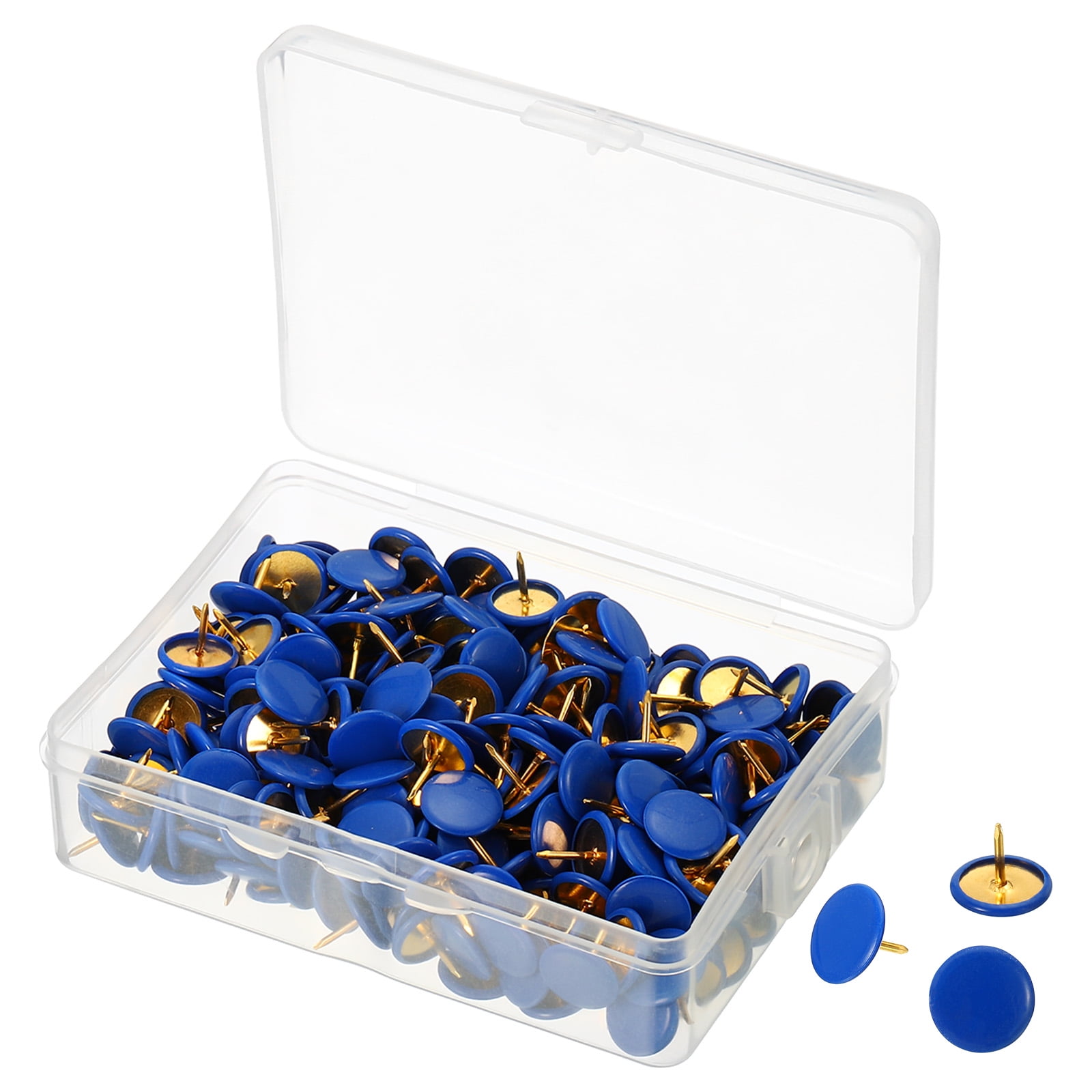Uxcell Plastic Roundness Decorative Push Pins Golden Steel Point, Blue ...