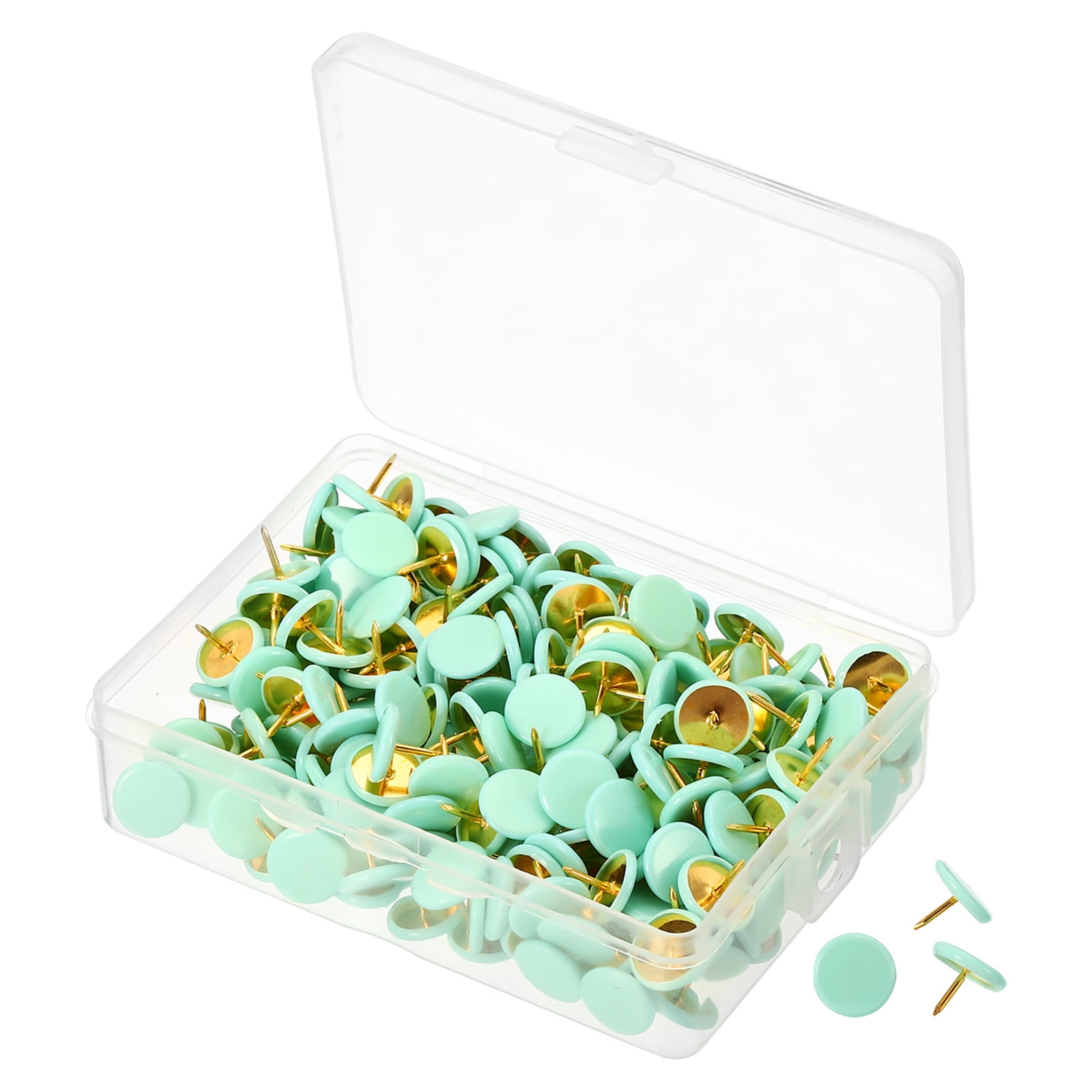 Uxcell Plastic Roundness Decorative Push Pins Golden Steel Point, Green ...