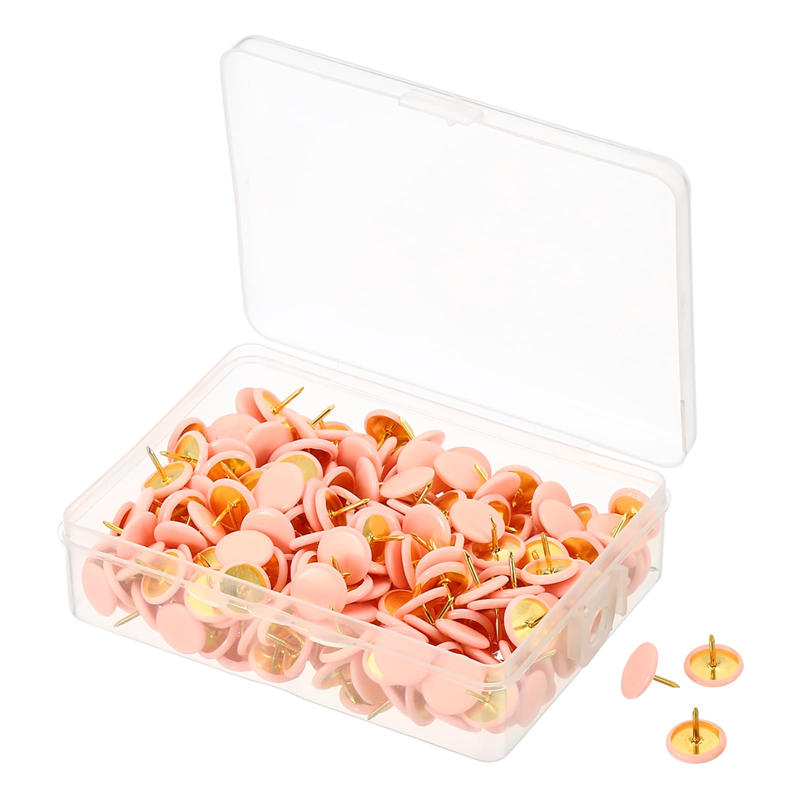 Uxcell Plastic Roundness Decorative Push Pins Golden Steel Point, Pink ...