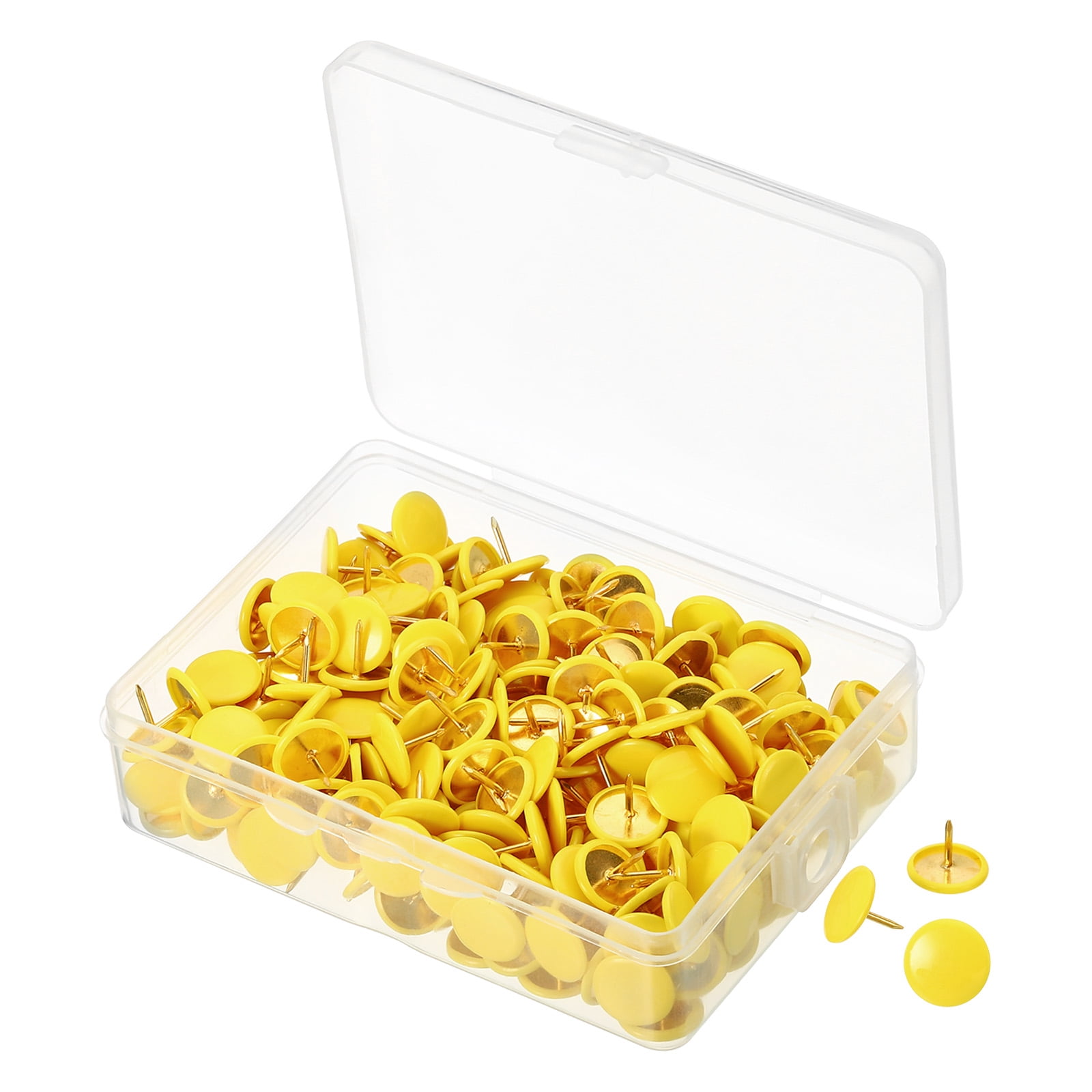 Uxcell Plastic Roundness Decorative Push Pins Golden Steel Point ...