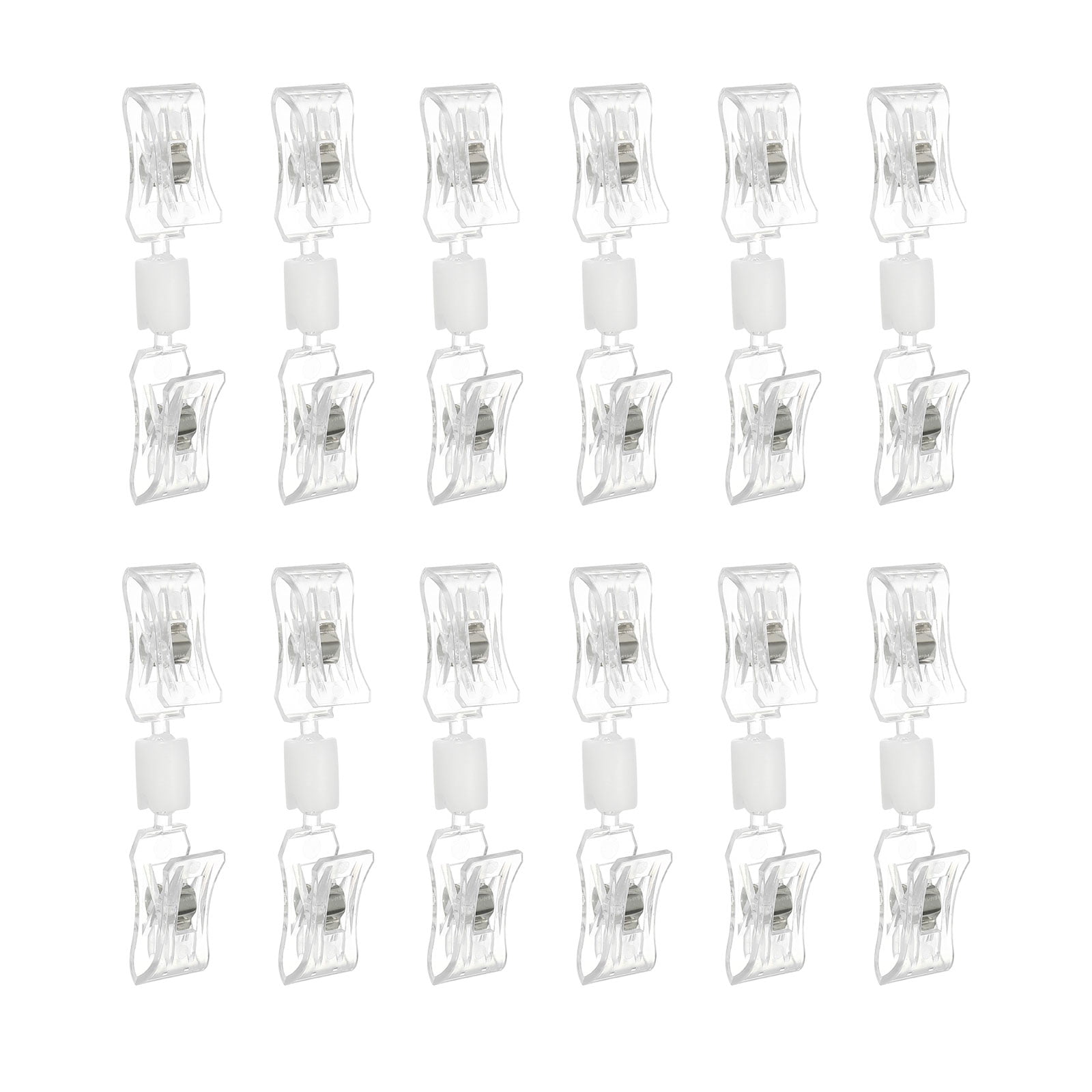 Uxcell Plastic Sign Clip 50mm Rotatable Double Clip Merchandise Holder ...