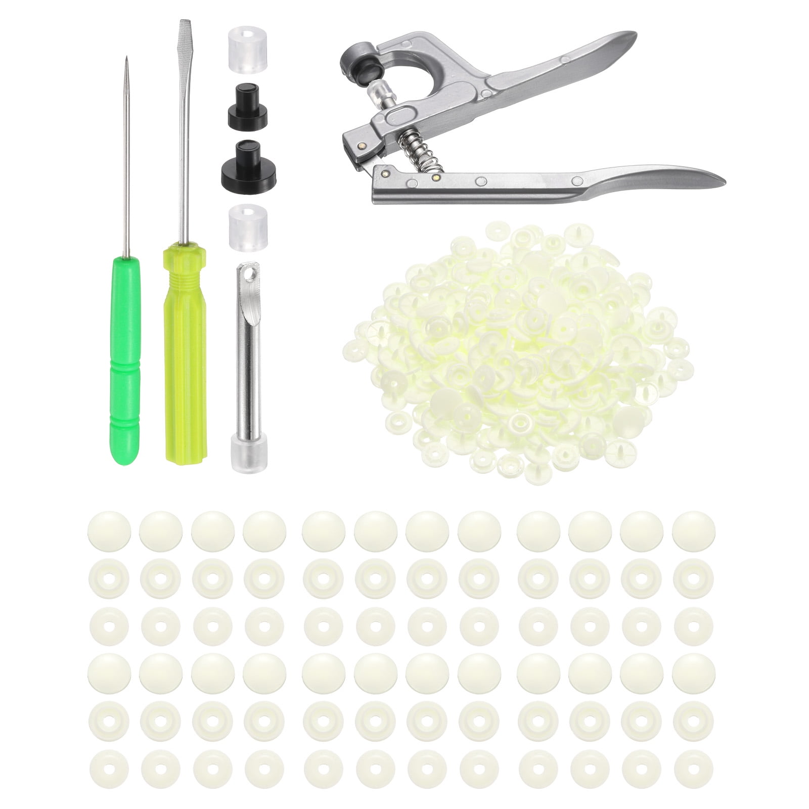 Uxcell Plastic Snaps Fasteners with Snap Pliers, 100 Set T8 Round Resin ...