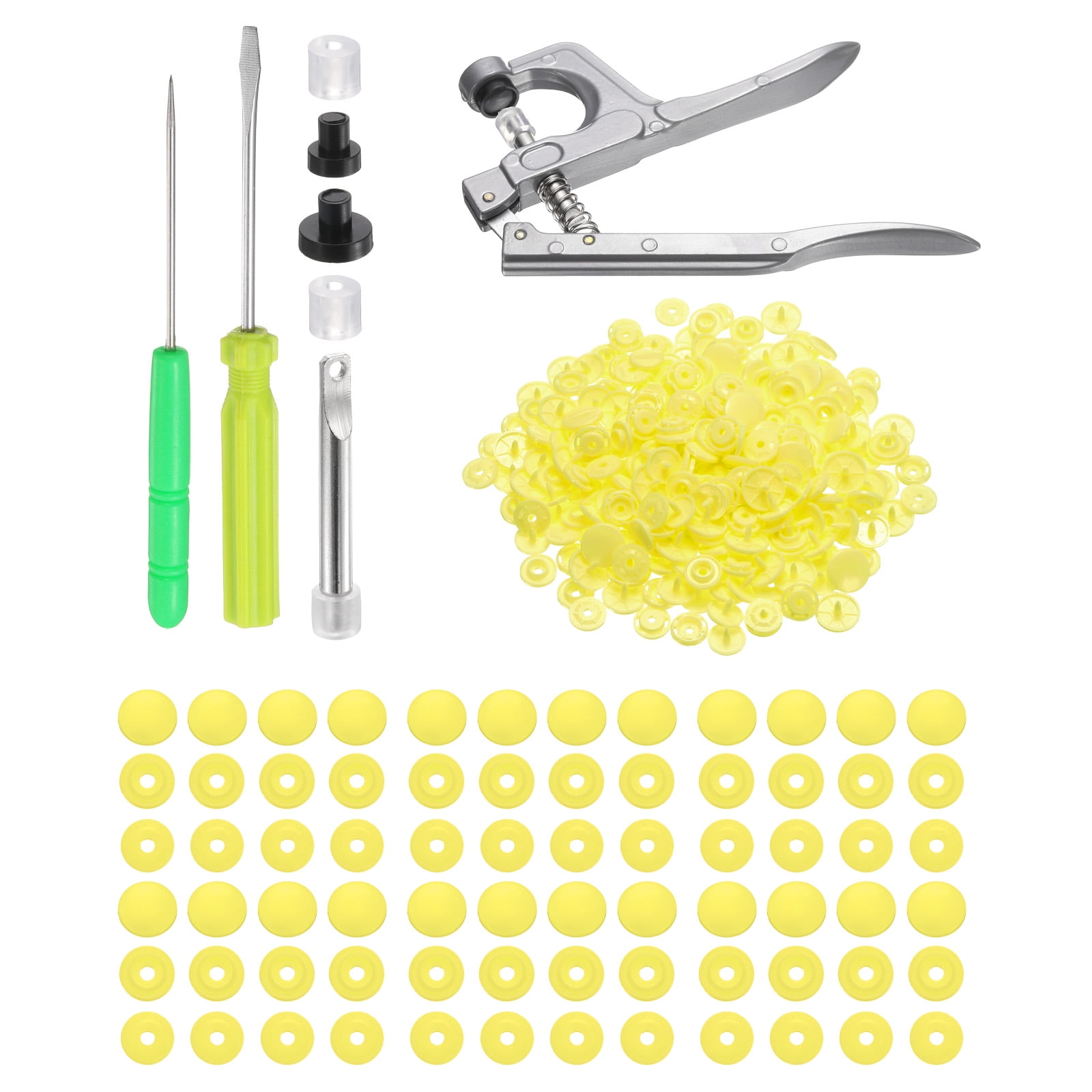 Uxcell Plastic Snaps Fasteners with Snap Pliers, 100 Set T8 Round Resin ...