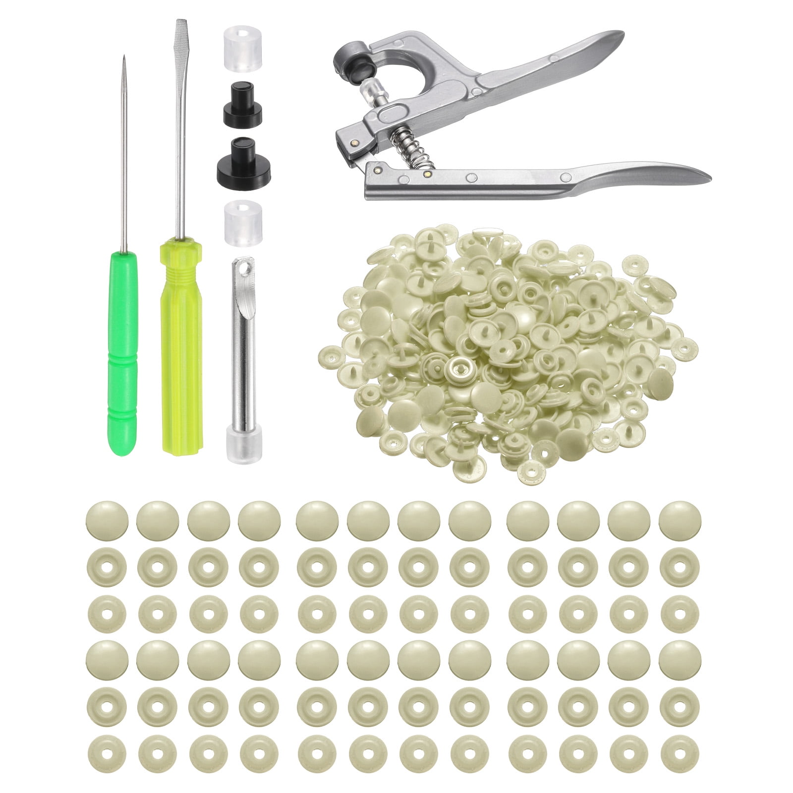 Uxcell Plastic Snaps Fasteners with Snap Pliers, 150 Set T5 Round Resin ...