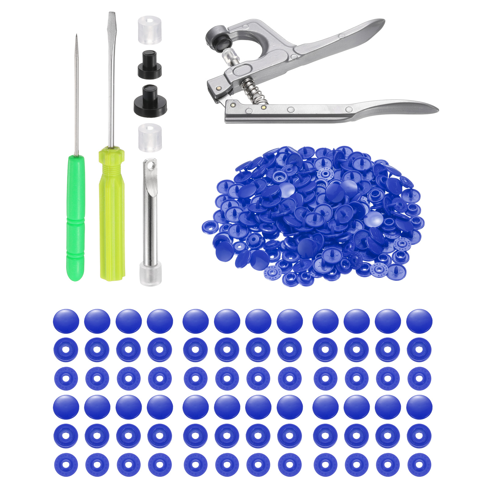 Uxcell Plastic Snaps Fasteners with Snap Pliers, 150 Set T5 Round Resin ...