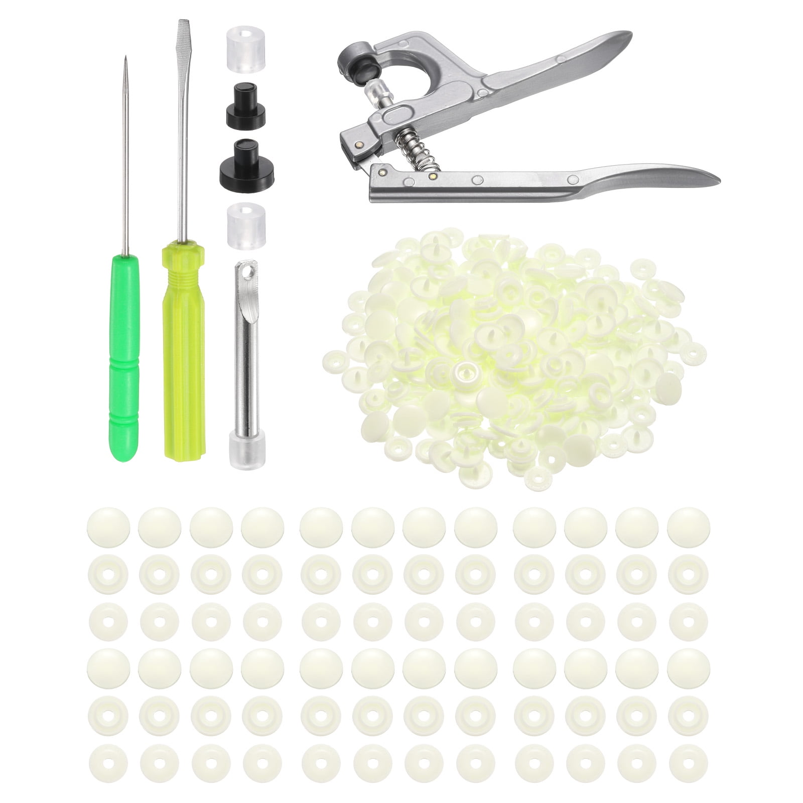 Uxcell Plastic Snaps Fasteners with Snap Pliers, 150 Set T5 Round Resin ...