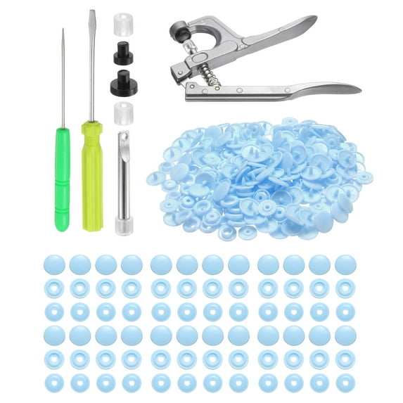 Uxcell Plastic Snaps Fasteners with Snap Pliers, 150 Set T5 Round Resin No-Sew Button Snap ...