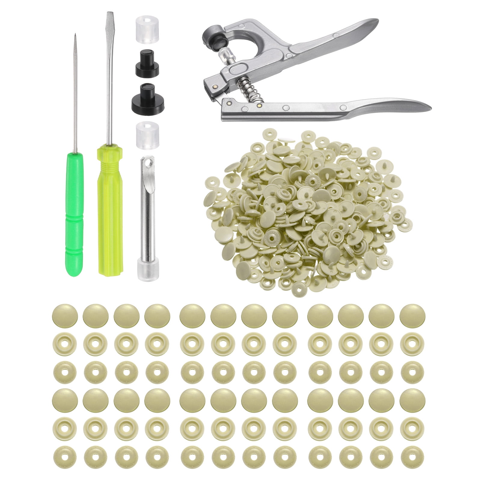 Uxcell Plastic Snaps Fasteners with Snap Pliers, 200 Set T3 Round Resin ...