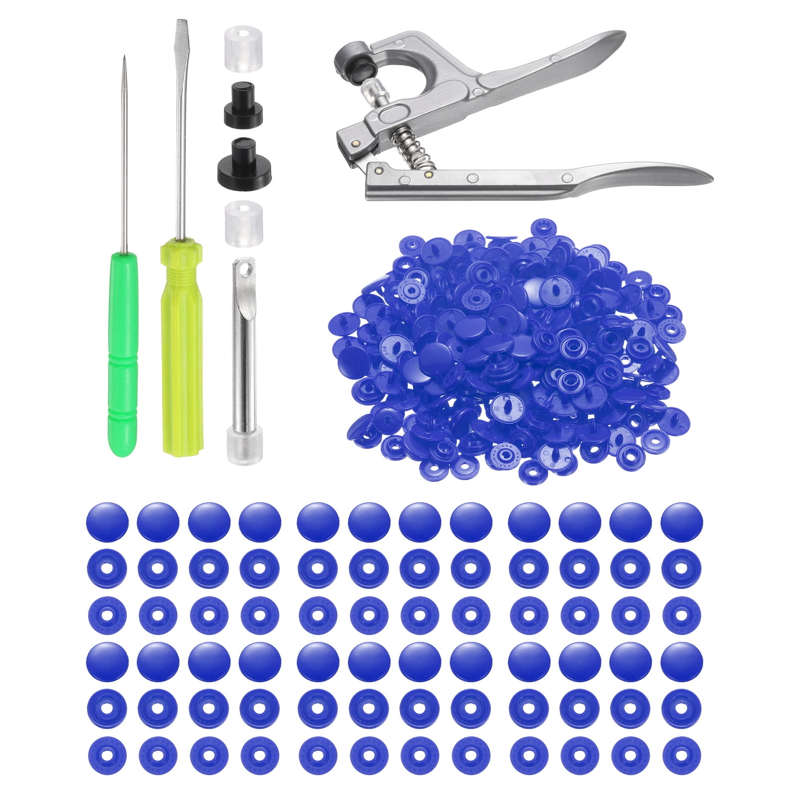 Uxcell Plastic Snaps Fasteners with Snap Pliers, 200 Set T3 Round Resin ...