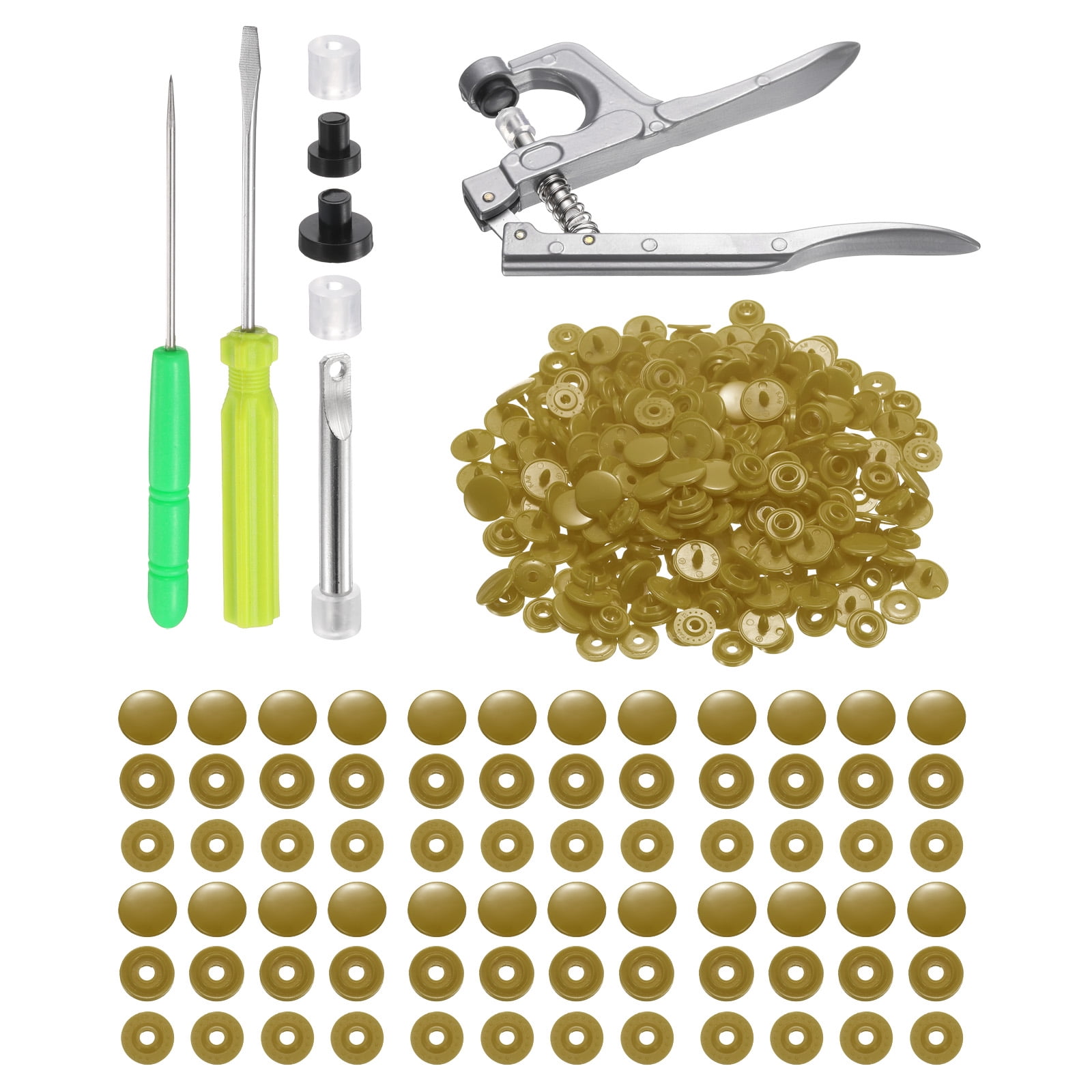 Uxcell Plastic Snaps Fasteners with Snap Pliers, 200 Set T3 Round Resin ...