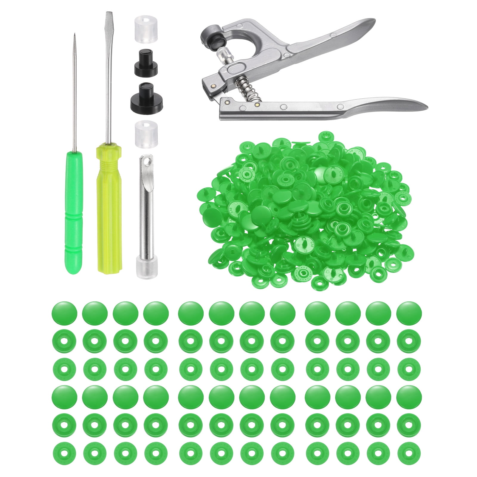 Uxcell Plastic Snaps Fasteners with Snap Pliers, 200 Set T3 Round Resin ...