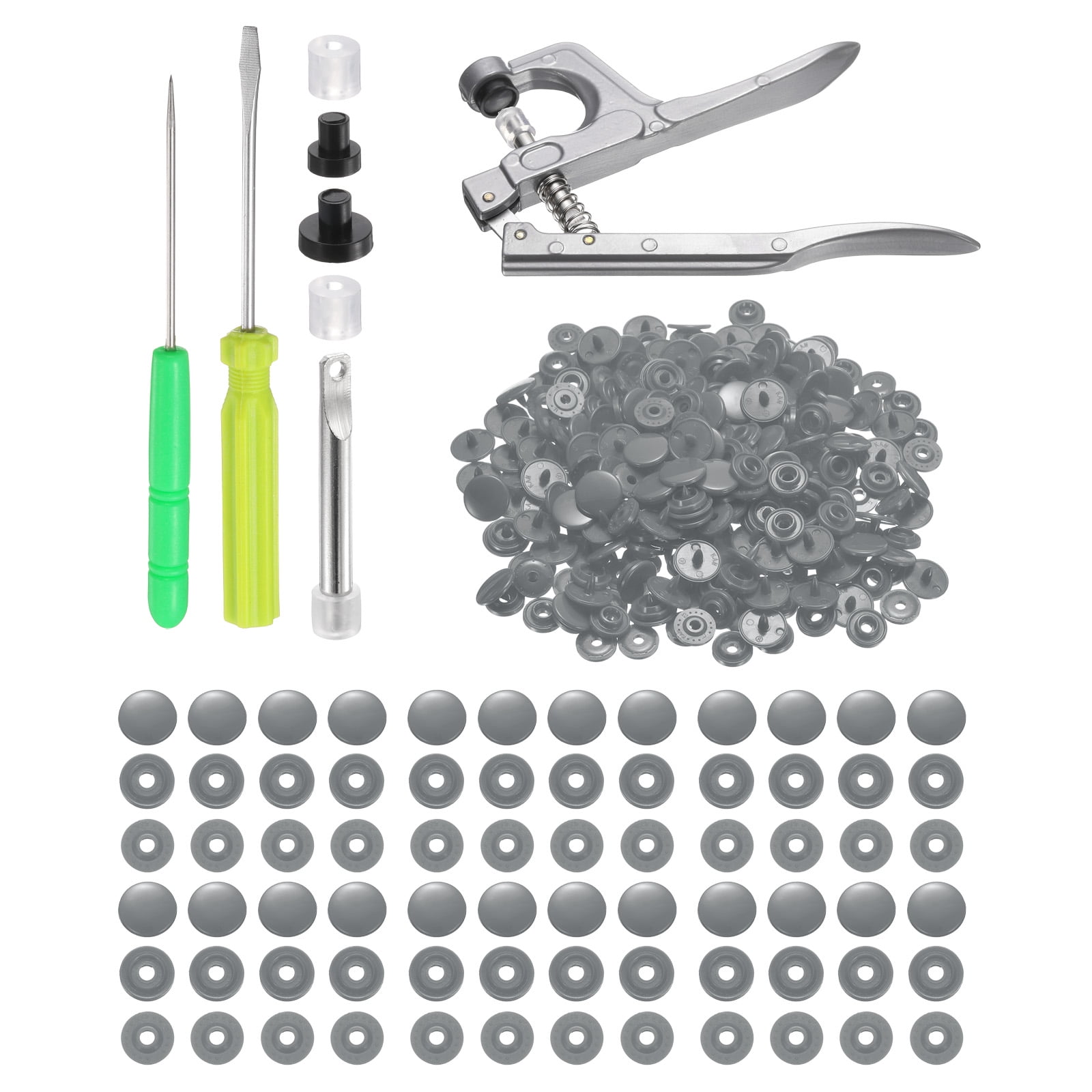 Uxcell Plastic Snaps Fasteners with Snap Pliers, 200 Set T3 Round Resin ...