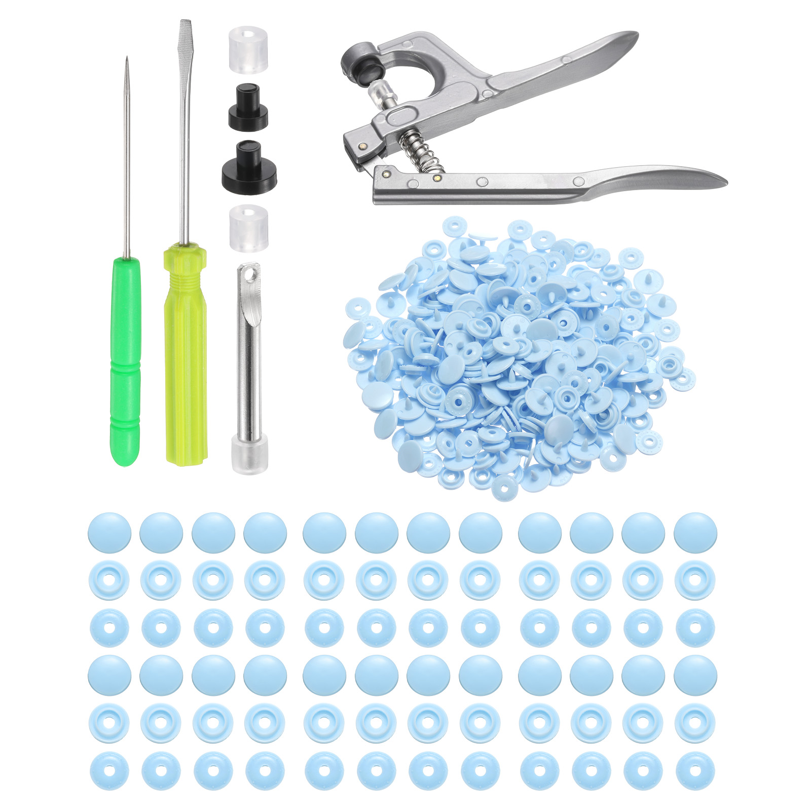 Uxcell Plastic Snaps Fasteners with Snap Pliers, 200 Set T3 Round Resin ...