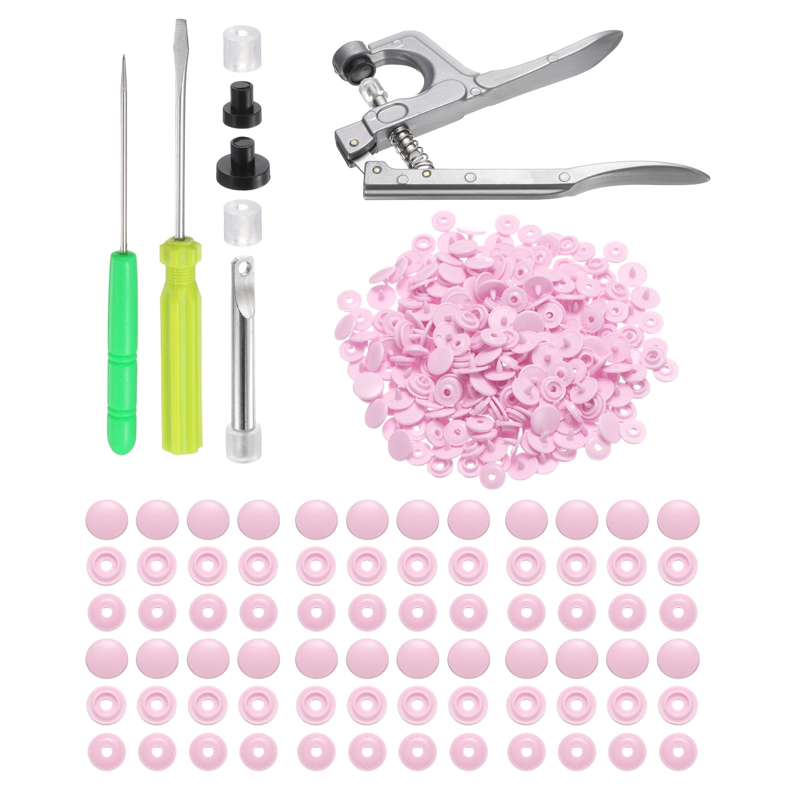Uxcell Plastic Snaps Fasteners with Snap Pliers, 200 Set T3 Round Resin ...