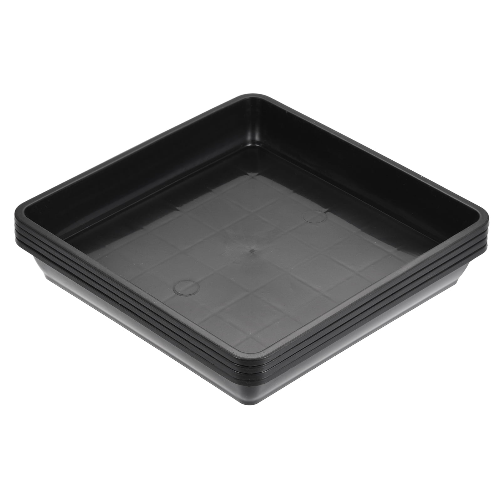 Uxcell Plastic Square Plant Pot Saucer Flower Drip Tray 4pcs Black 5 ...