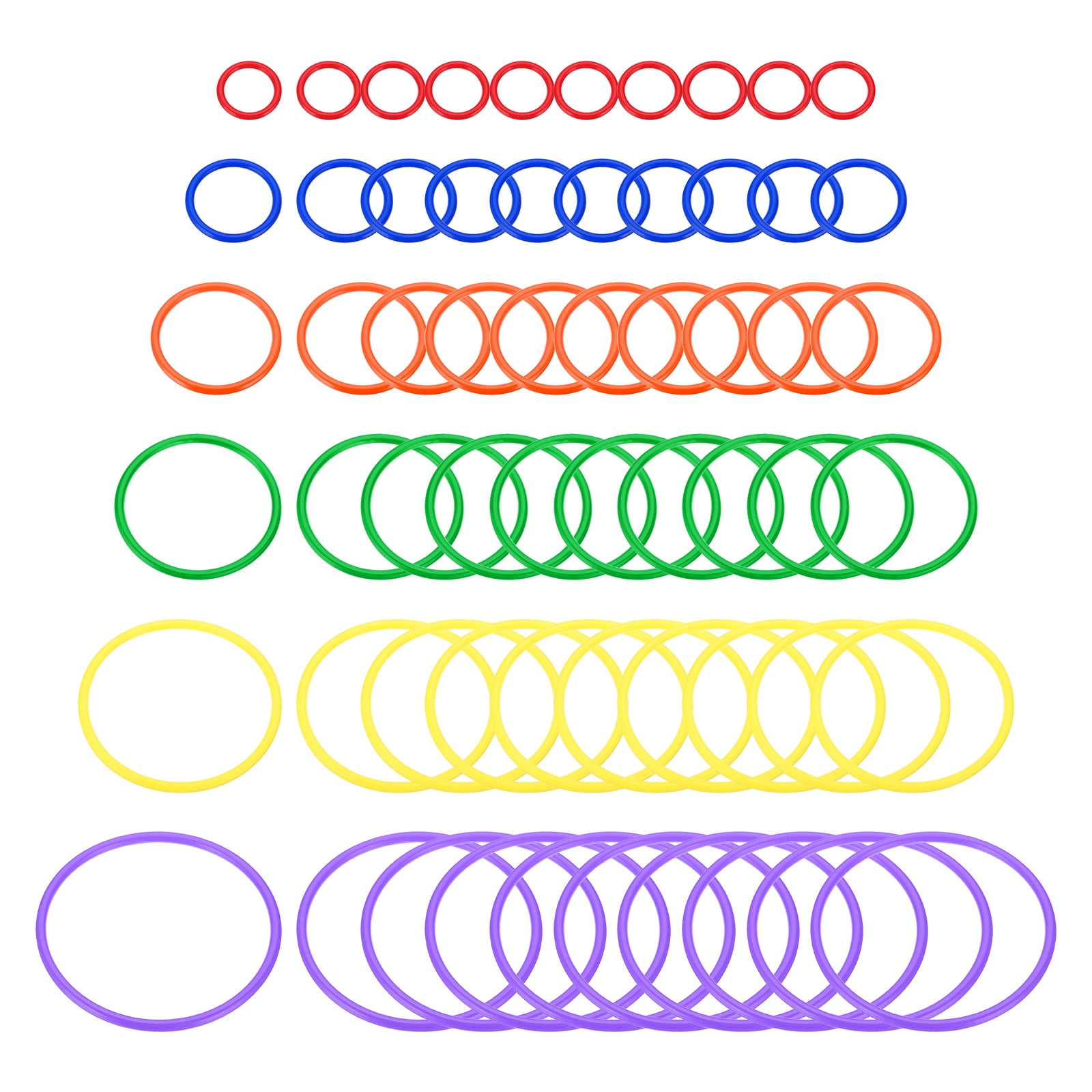 Uxcell Plastic Toss Ring 6 Sizes, 60 Pack Sports Rings Toss Game for ...