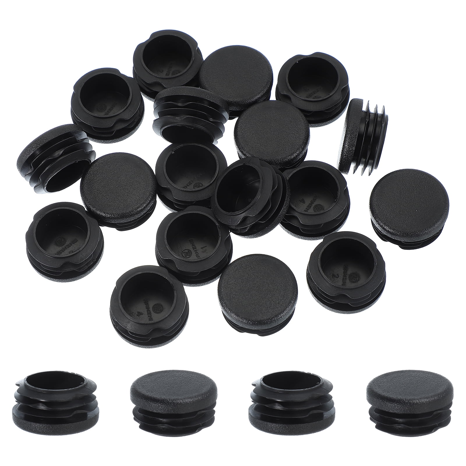 Uxcell Plastic Tubing End Caps, Hole Plug Insert for Round Iron Pipe ...