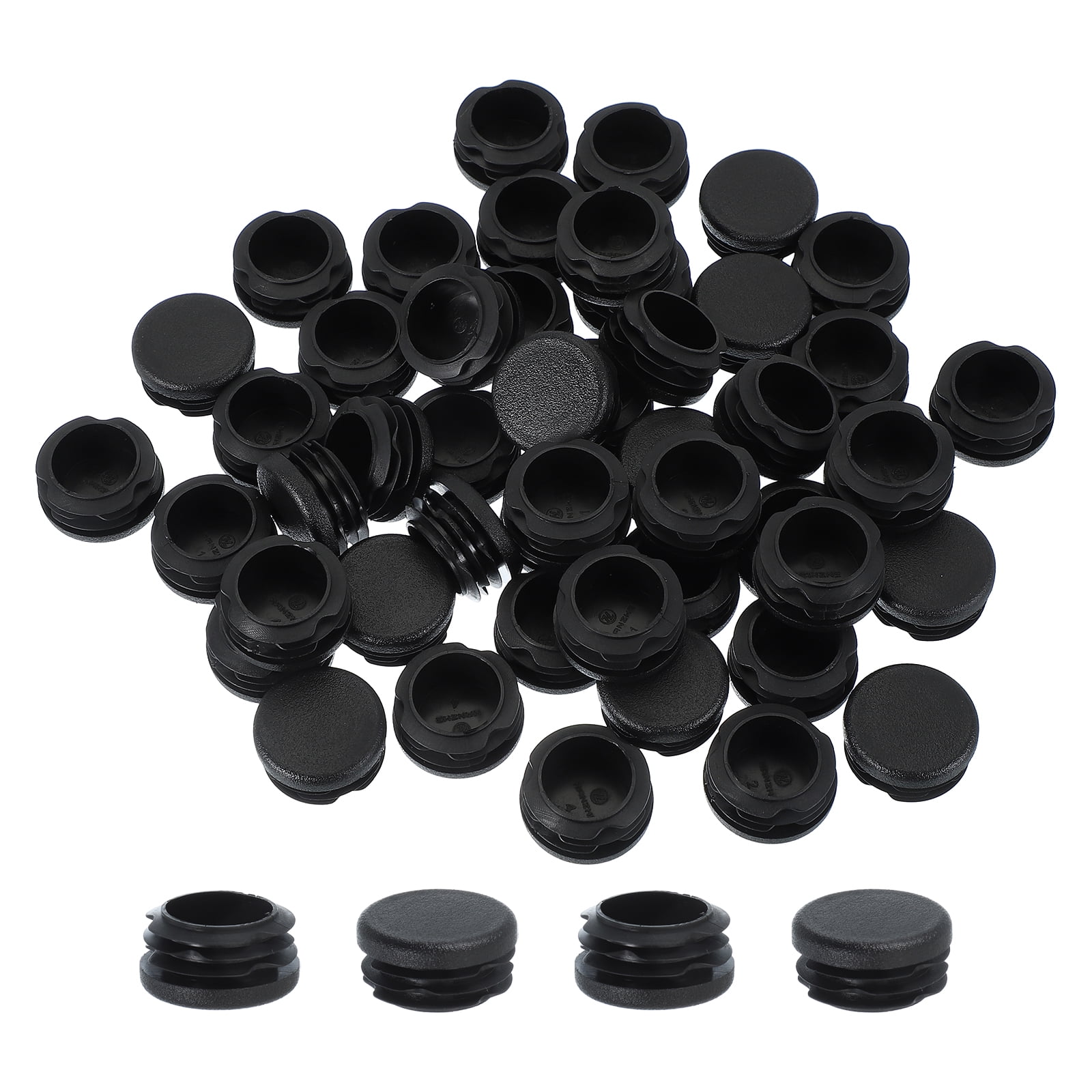 Uxcell Plastic Tubing End Caps, Hole Plug Insert for Round Iron Pipe ...