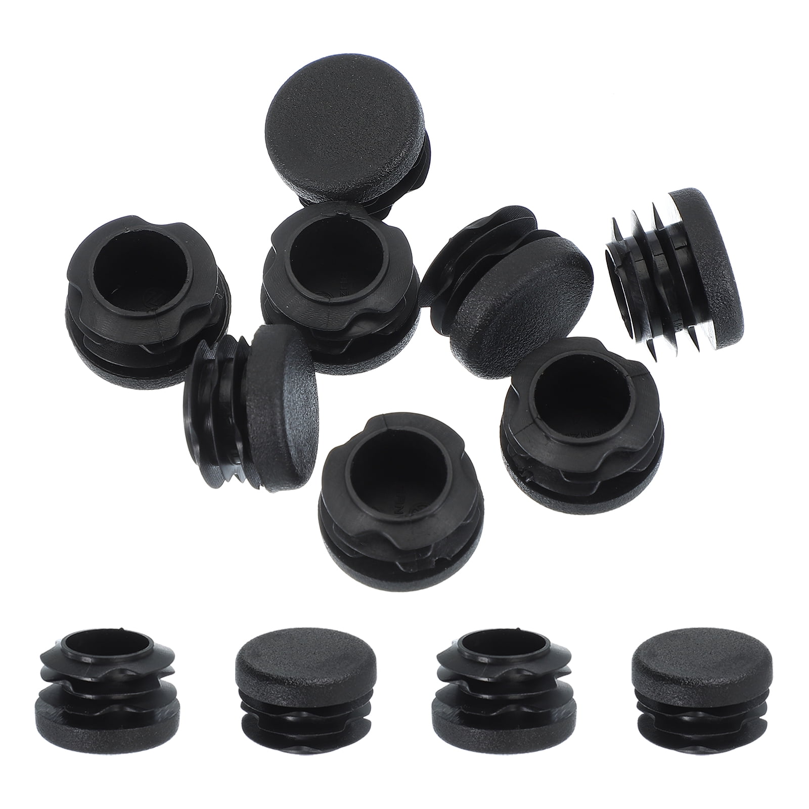 Uxcell Plastic Tubing End Caps, Hole Plug Insert for Round Iron Pipe ...