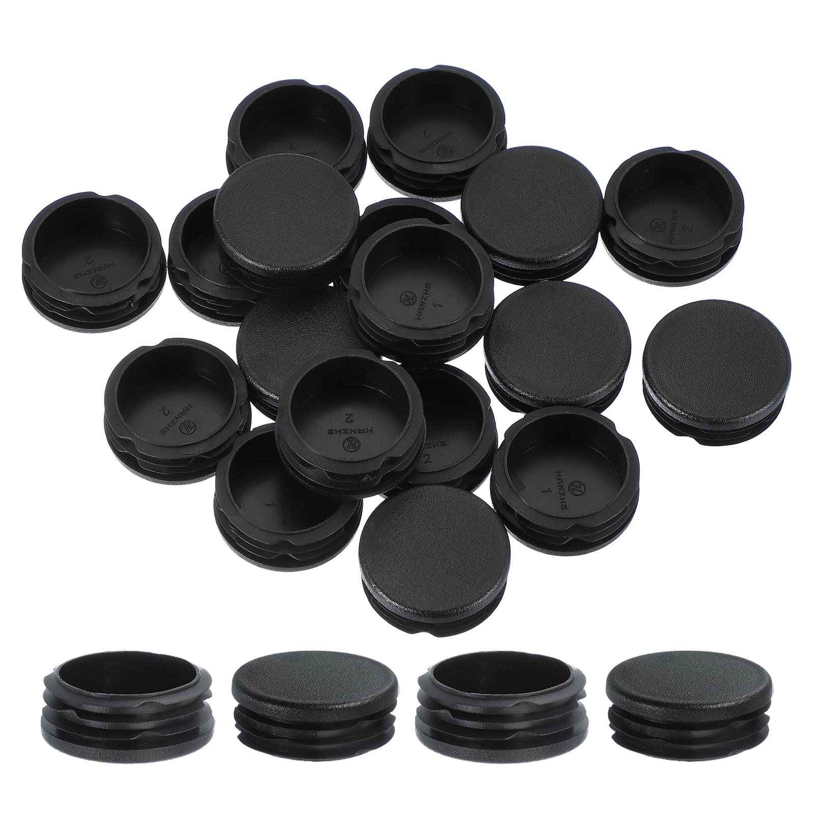 Uxcell Plastic Tubing End Caps, Hole Plug Insert for Round Iron Pipe ...
