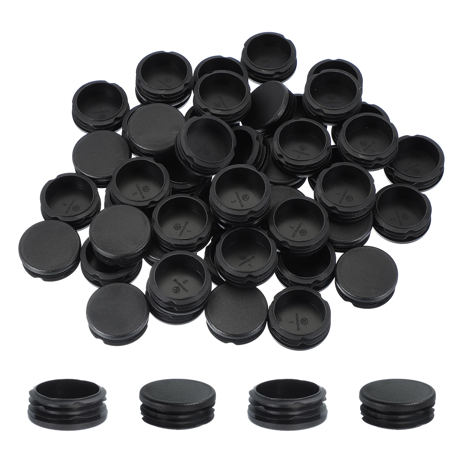 Uxcell Plastic Tubing End Caps, Hole Plug Insert for Round Iron Pipe ...