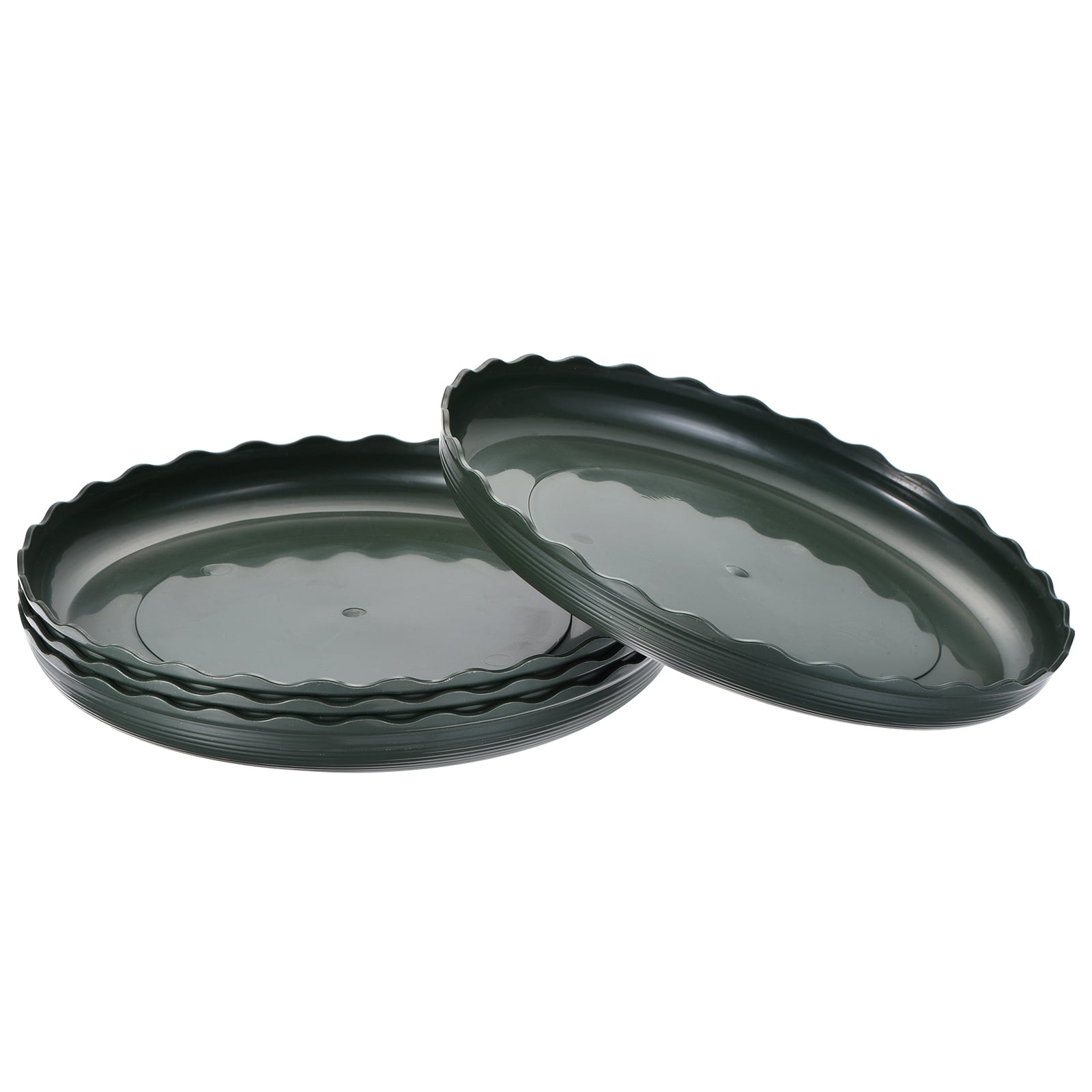 Uxcell Plastic Wave Round Plant Pot Saucer Flower Drip Tray 4pcs Green ...