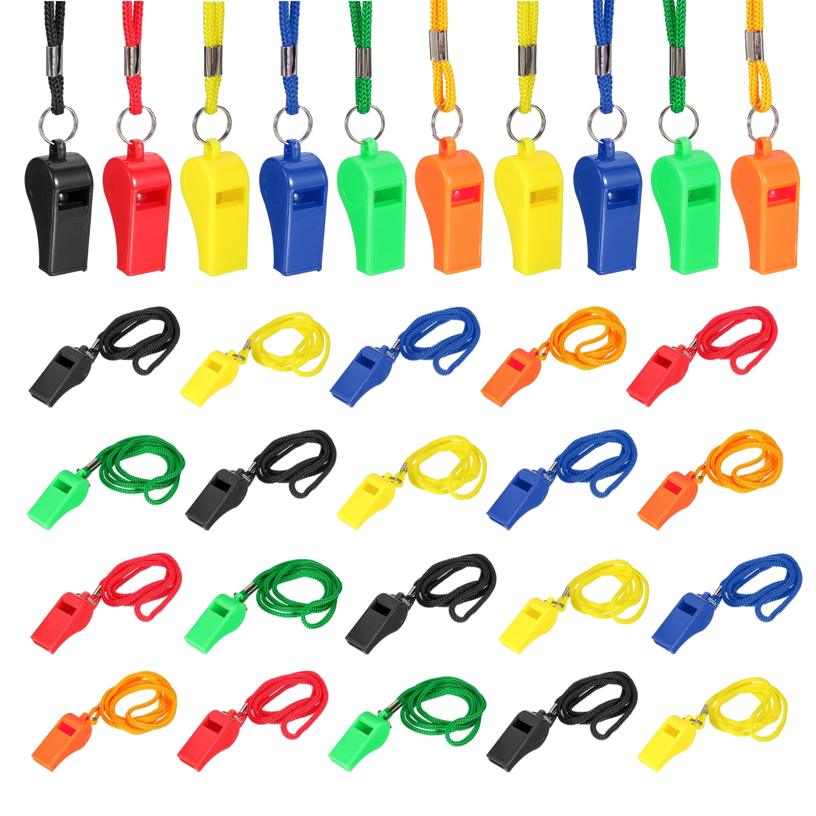 Uxcell Plastic Whistle with Lanyard, Training Sport Gather Whistles ...