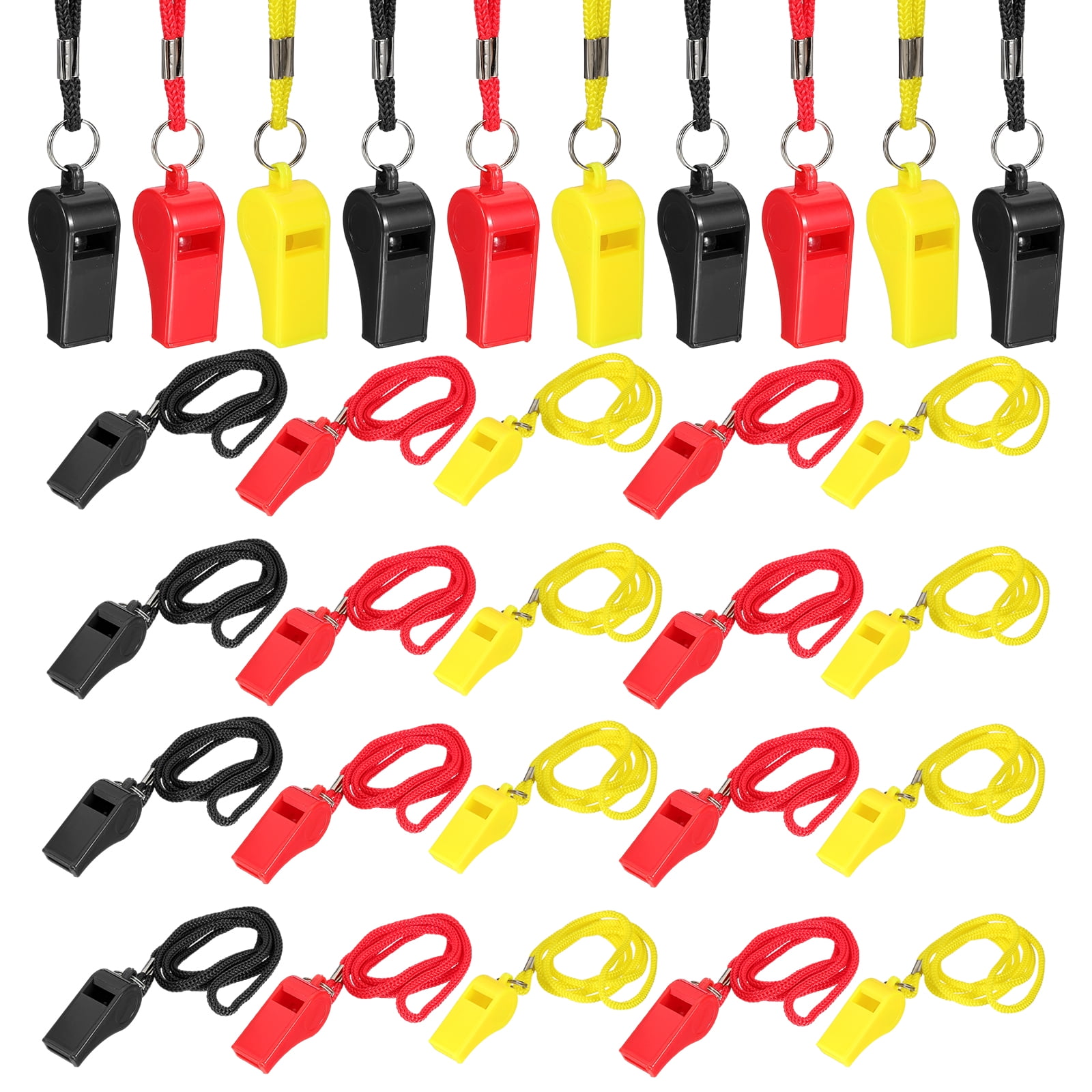 Uxcell Plastic Whistles with Lanyard, Training Sports Gather Whistles ...
