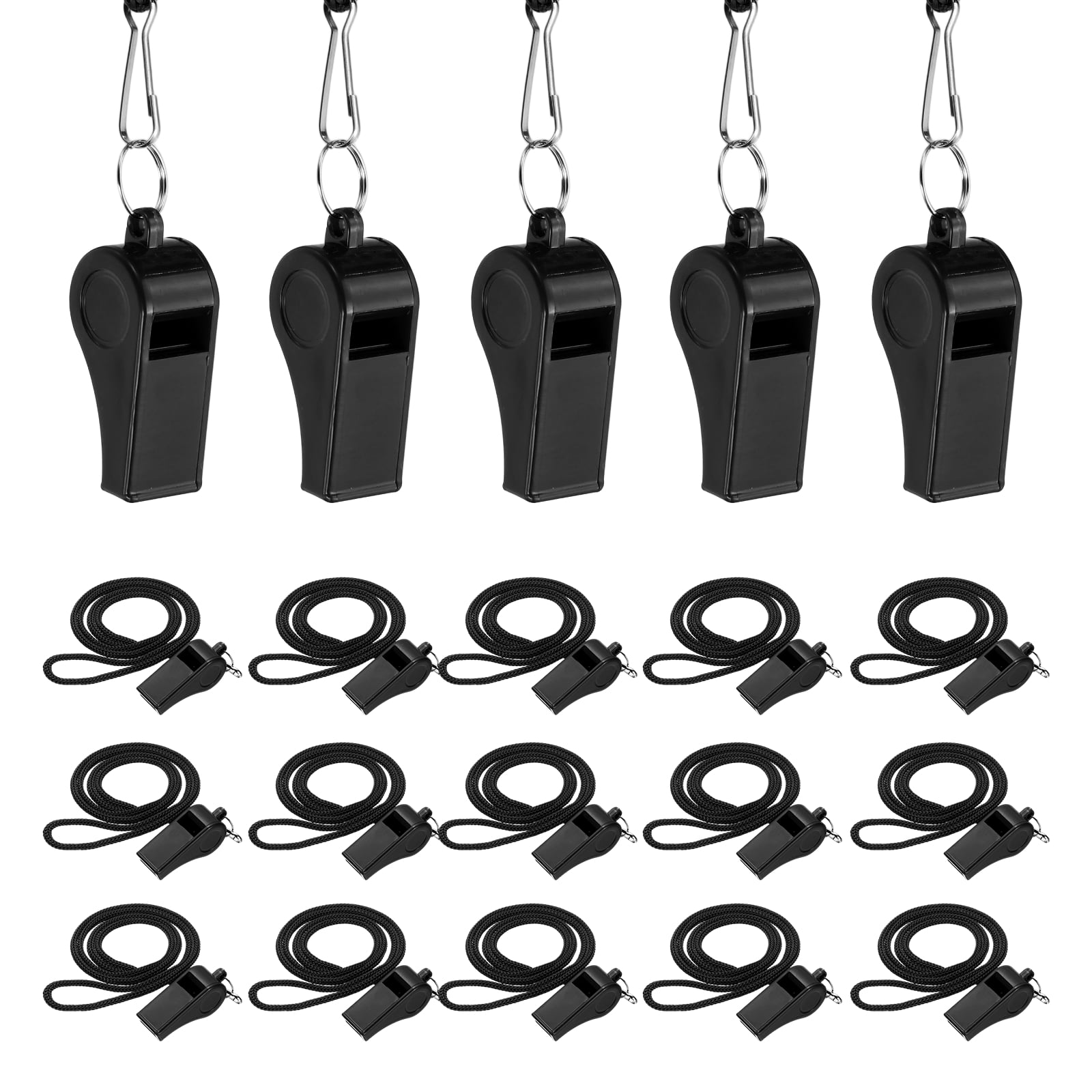 Uxcell Plastic Whistles with Lanyard, Training Sports Gather Whistles ...