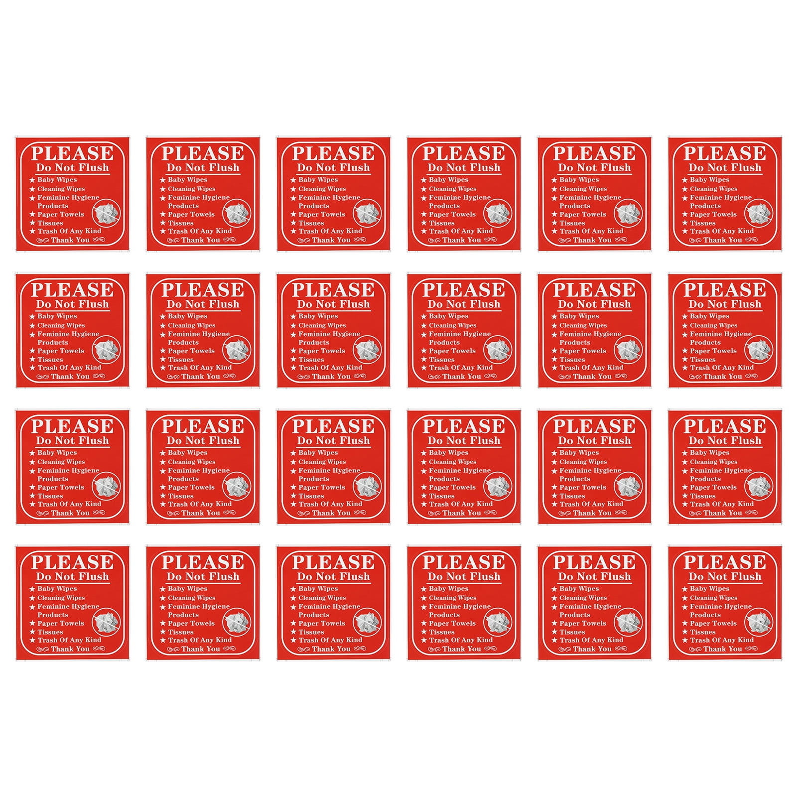 Uxcell Please Do Not Flush Sign Decals Toilet Sign for Bathroom Toilet ...