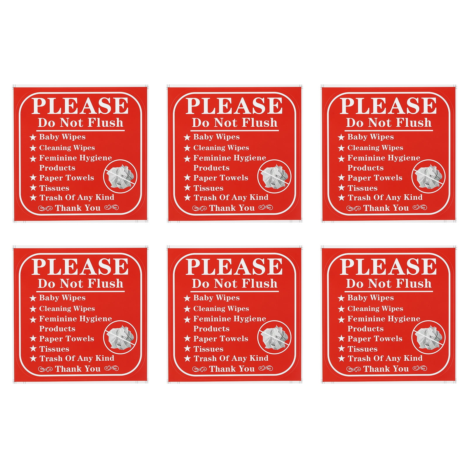 Uxcell Please Do Not Flush Sign Decals Toilet Sign for Bathroom Toilet ...