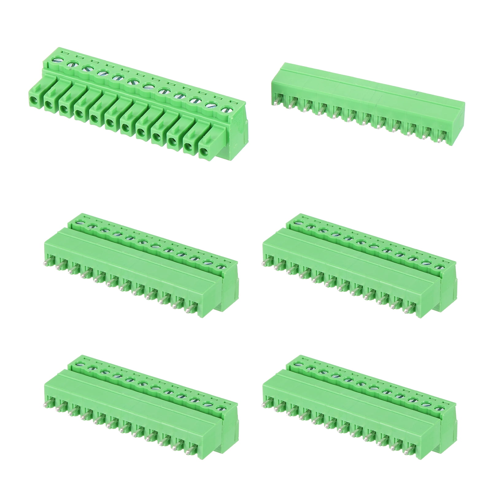 Uxcell Pluggable PCB Terminal Block Connectors, 5 Set 12 Pin 3.81mm/0. ...