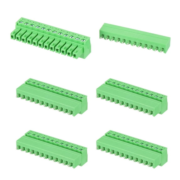 Uxcell Pluggable PCB Terminal Block Connectors, 5 Set 12 Pin 3.81mm/0. ...