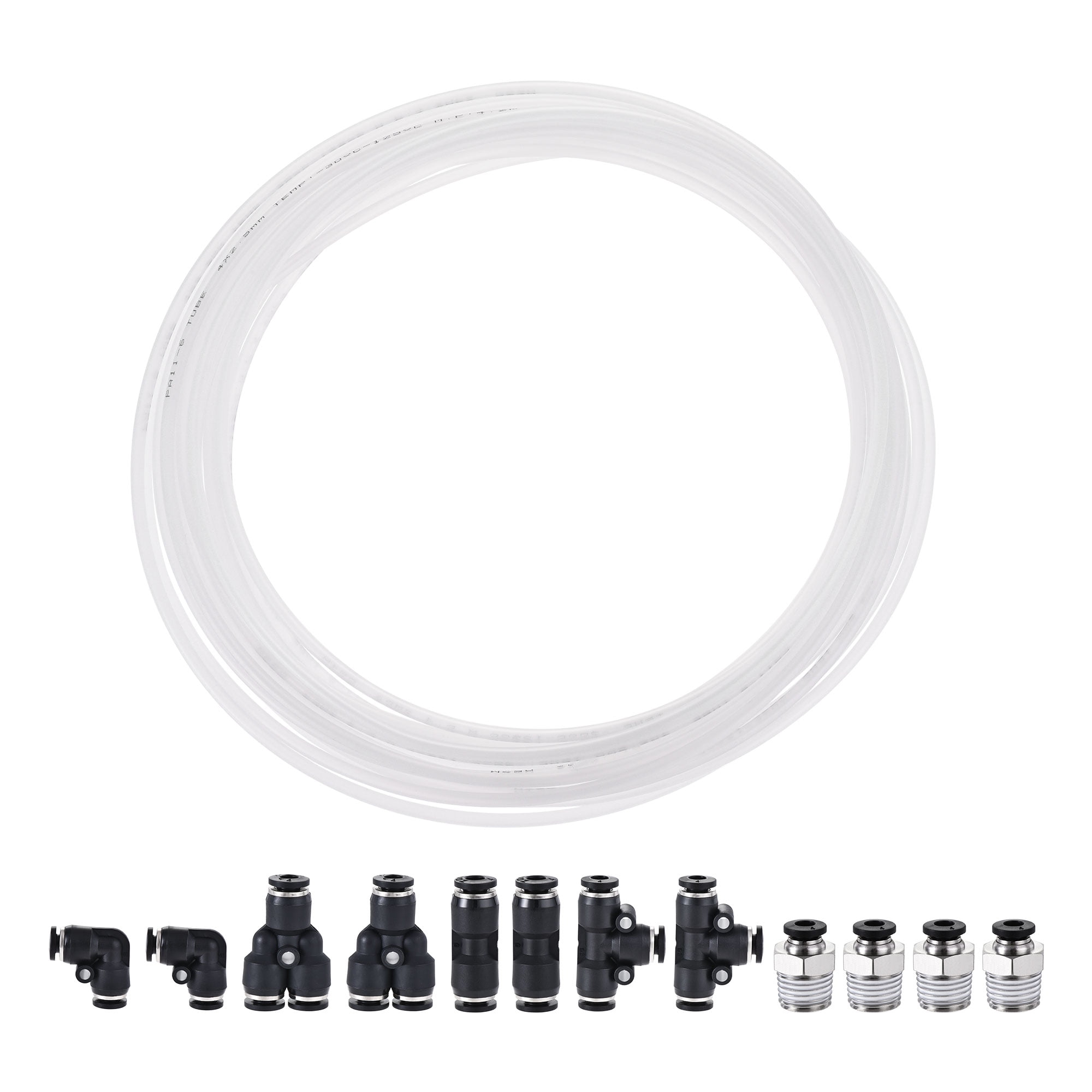 Uxcell Pneumatic 4mm OD Nylon Air Hose Tubing Kit 10 Meters White with ...