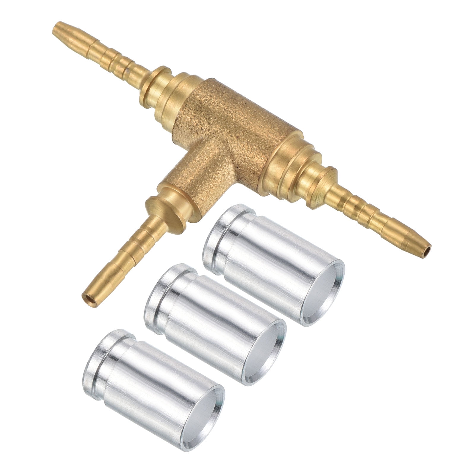 Uxcell Pneumatic Air Line Tube Fitting, 1 Set Brass Pipe Fitting Kit ...