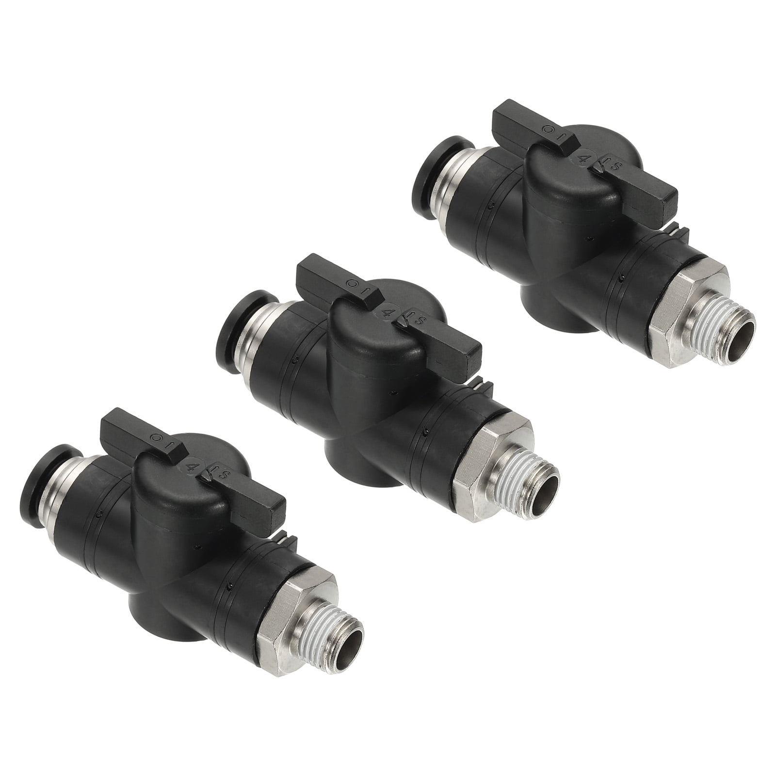 Uxcell Pneumatic Ball Valve PT Male Thread Push to Connect Fittings ...