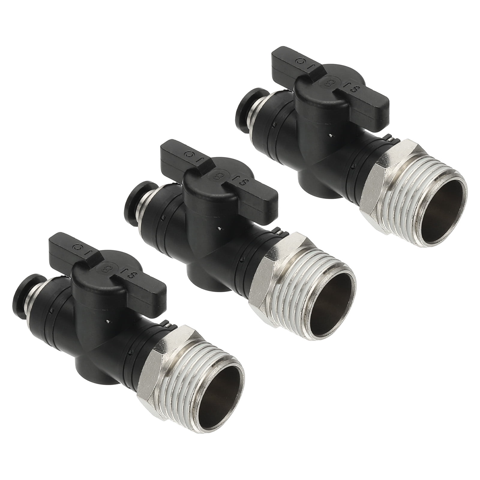 Uxcell Pneumatic Ball Valve PT Male Thread Push to Connect Fittings ...