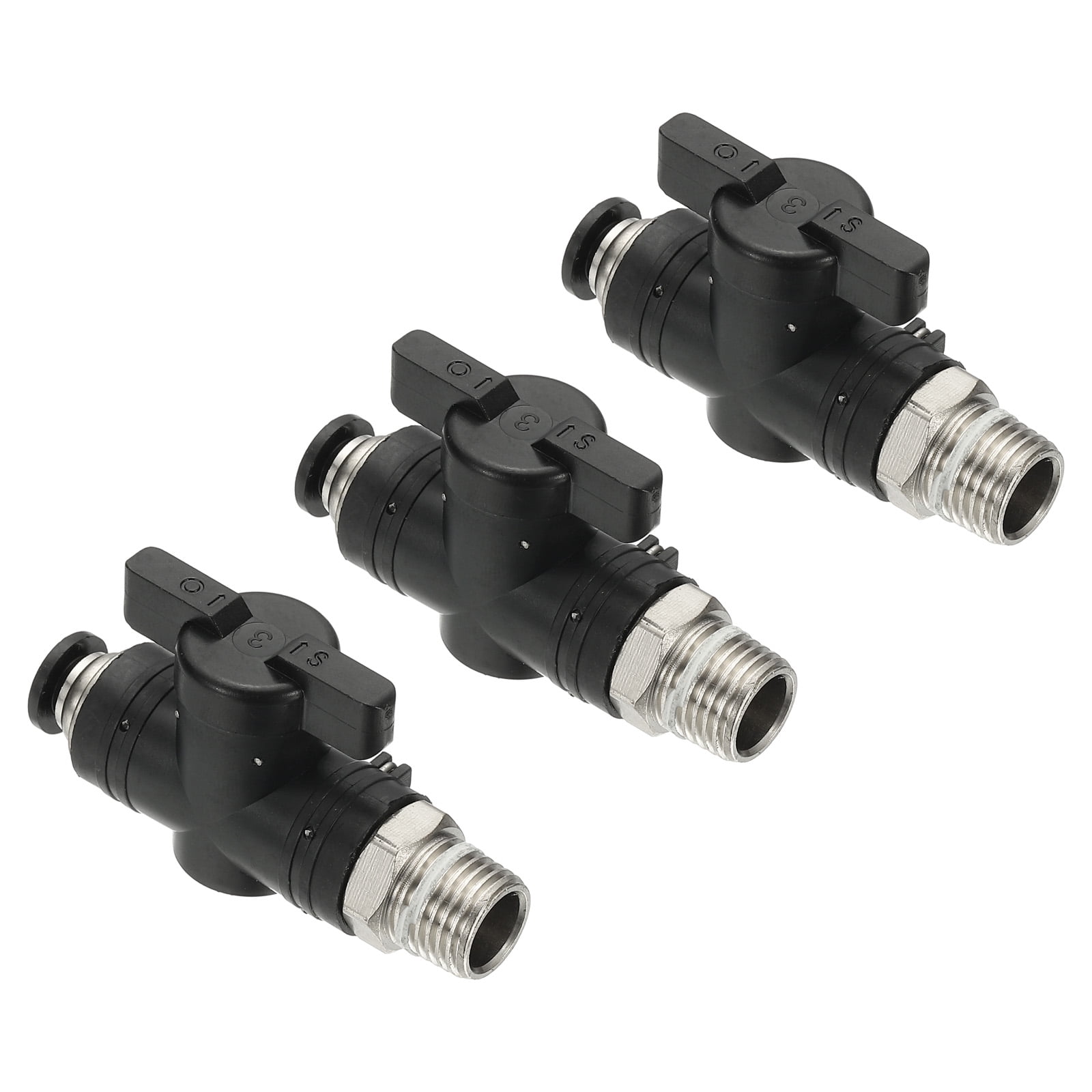 Uxcell Pneumatic Ball Valve PT Male Thread Push to Connect Fittings ...