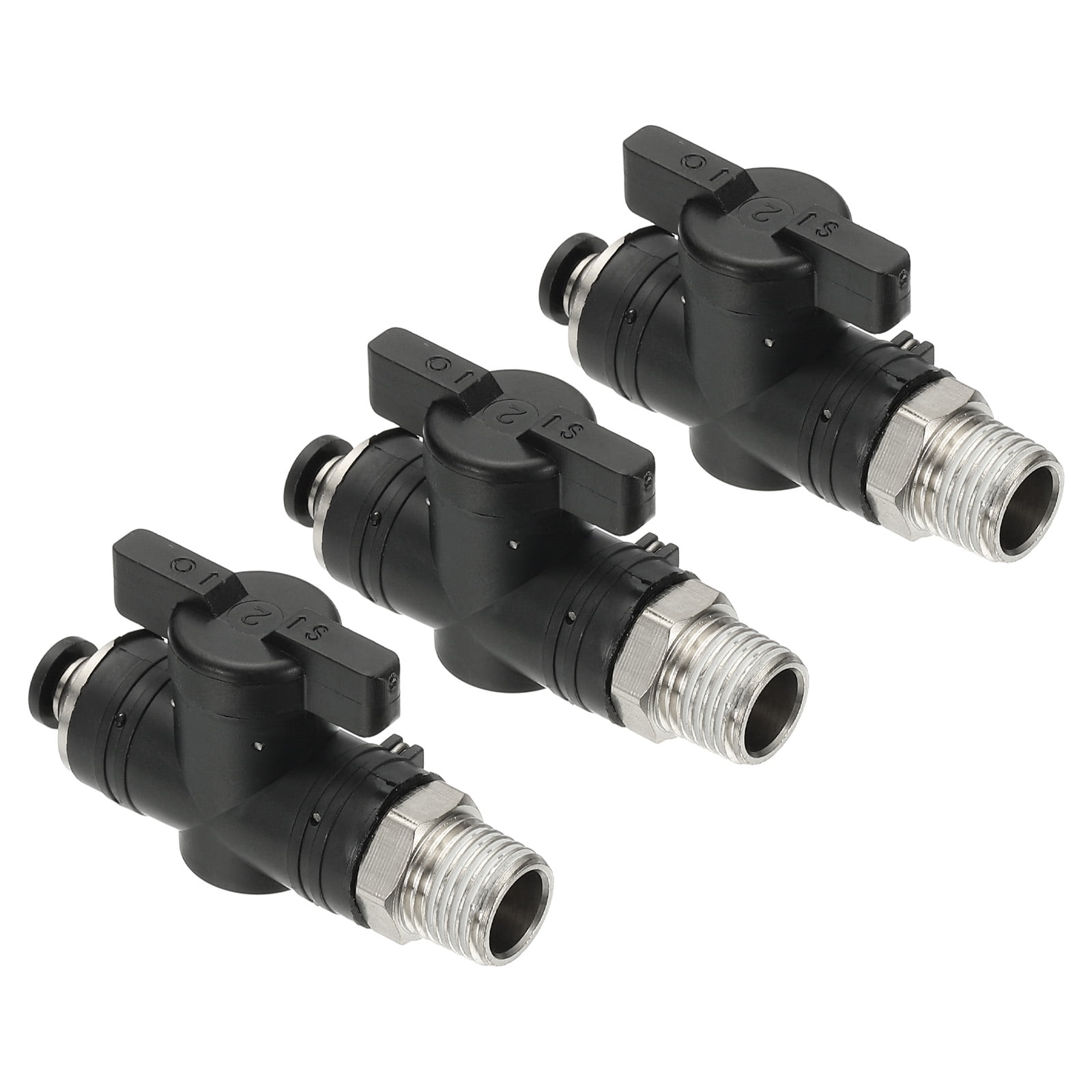 Uxcell Pneumatic Ball Valve PT Male Thread Push to Connect Fittings ...